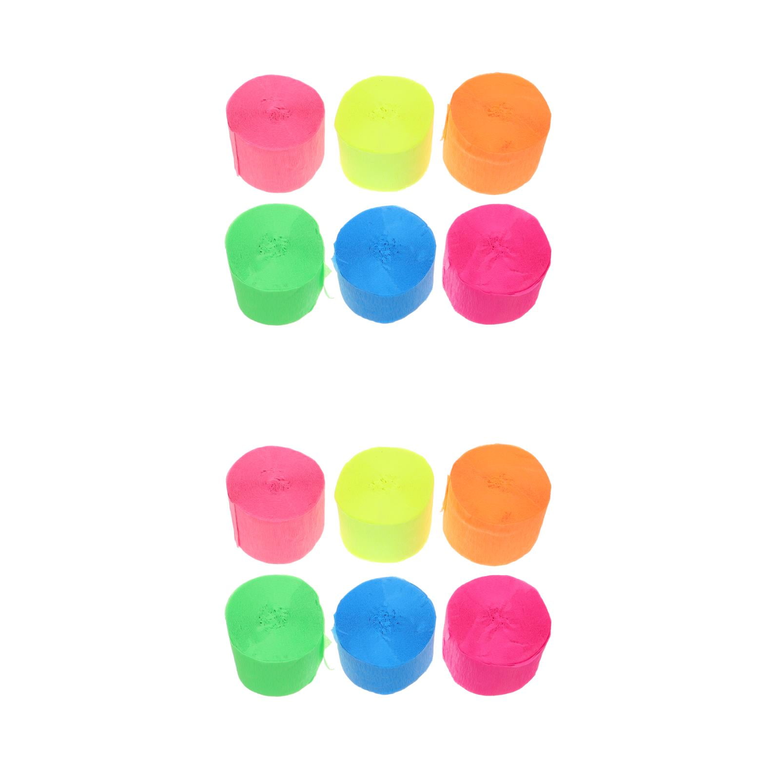 OUNONA 12 pcs Neon Streamers Glow in The Dark Crepe Paper Blacklight ...