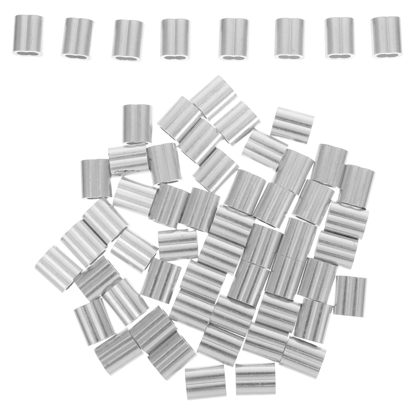 OUNONA 120pcs Aluminum Crimping Loop Sleeve Cable Ferrule Wire Rope ...