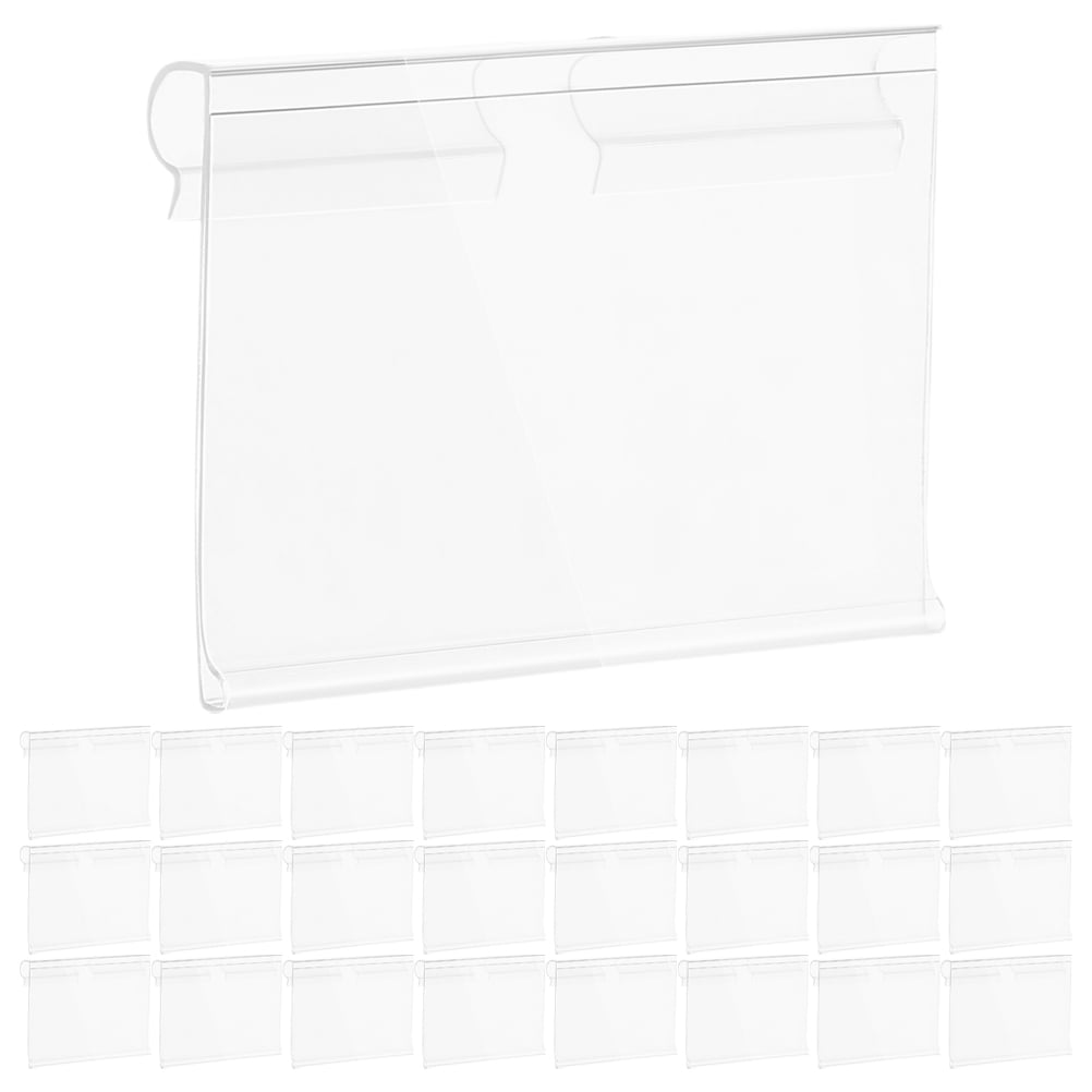 OUNONA 120Pcs Clear PVC Merchandise Sign Holder for Wire Shelf Labels ...