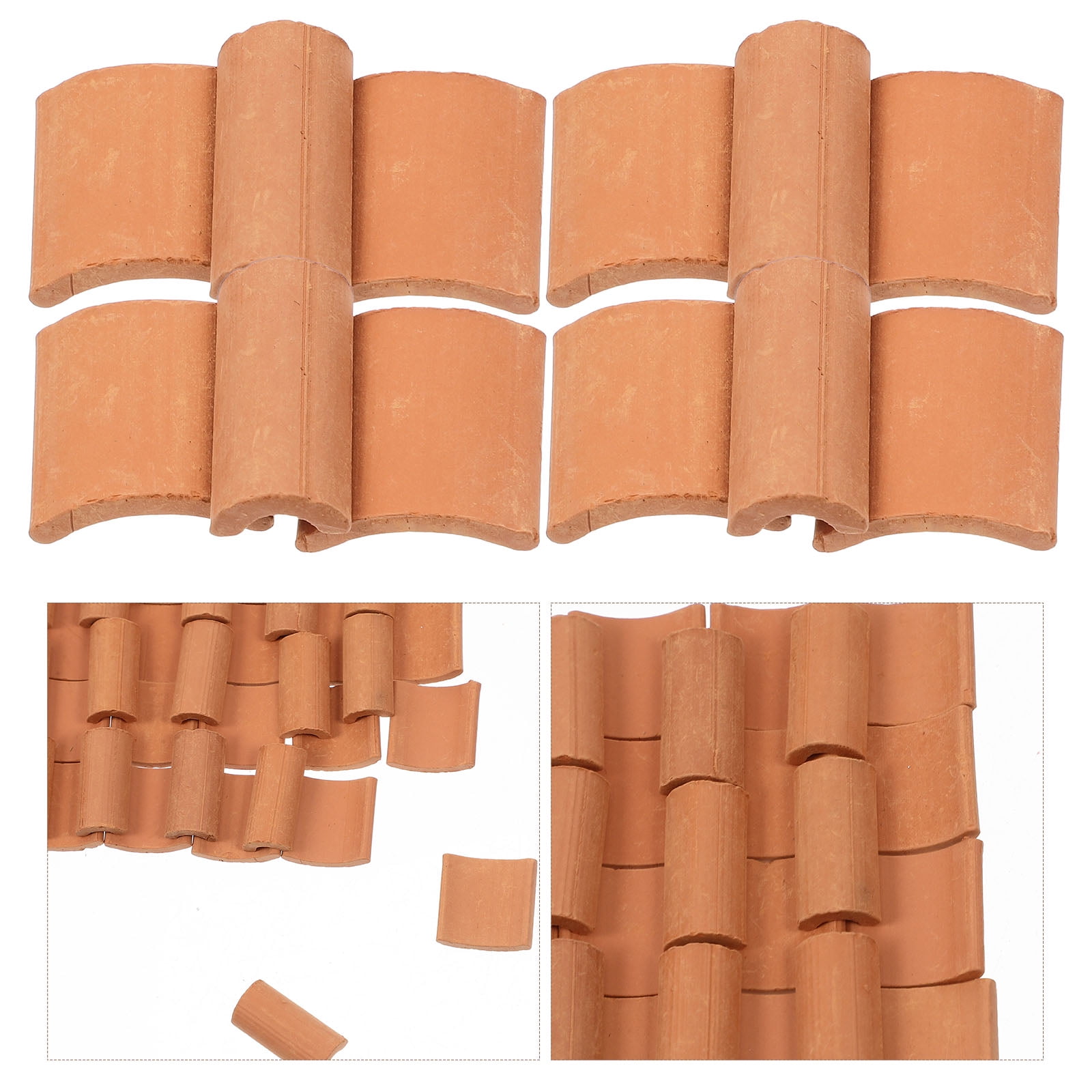 OUNONA 120pcs Fake Roof Tile Models Sand Table Clay Roof Tiles Mini ...