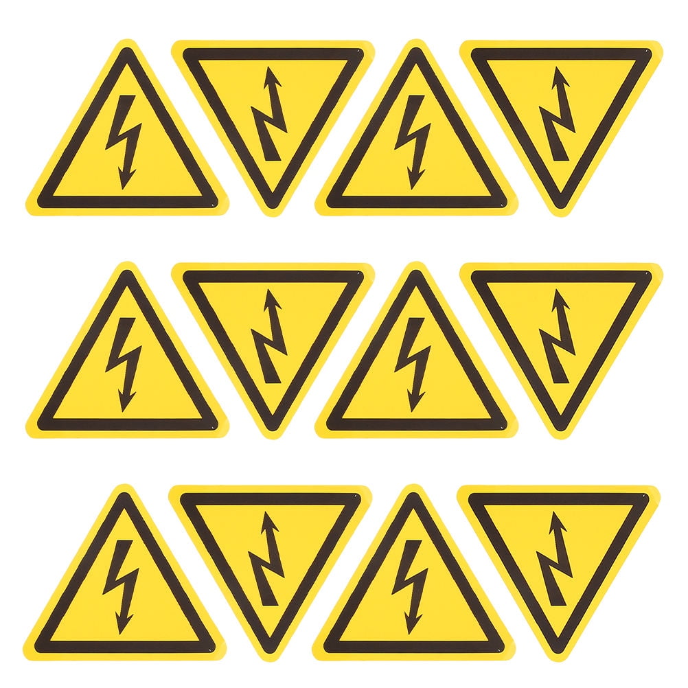 OUNONA 12PCS High Voltage Sign Electric Shock Risk Warning Sticker ...