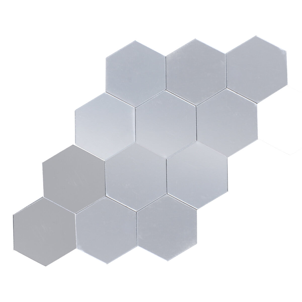 OUNONA 12Pcs Hexagon Mirror Wall Stickers Silver for Kids Bedroom and ...