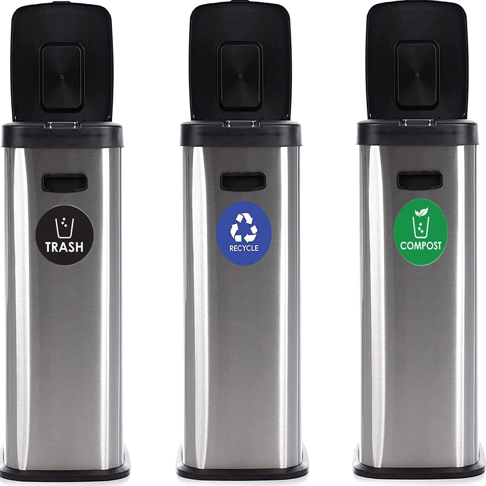 OUNONA 12Pcs Recycling Bin Signs PVC Assorted Color for Households at ...