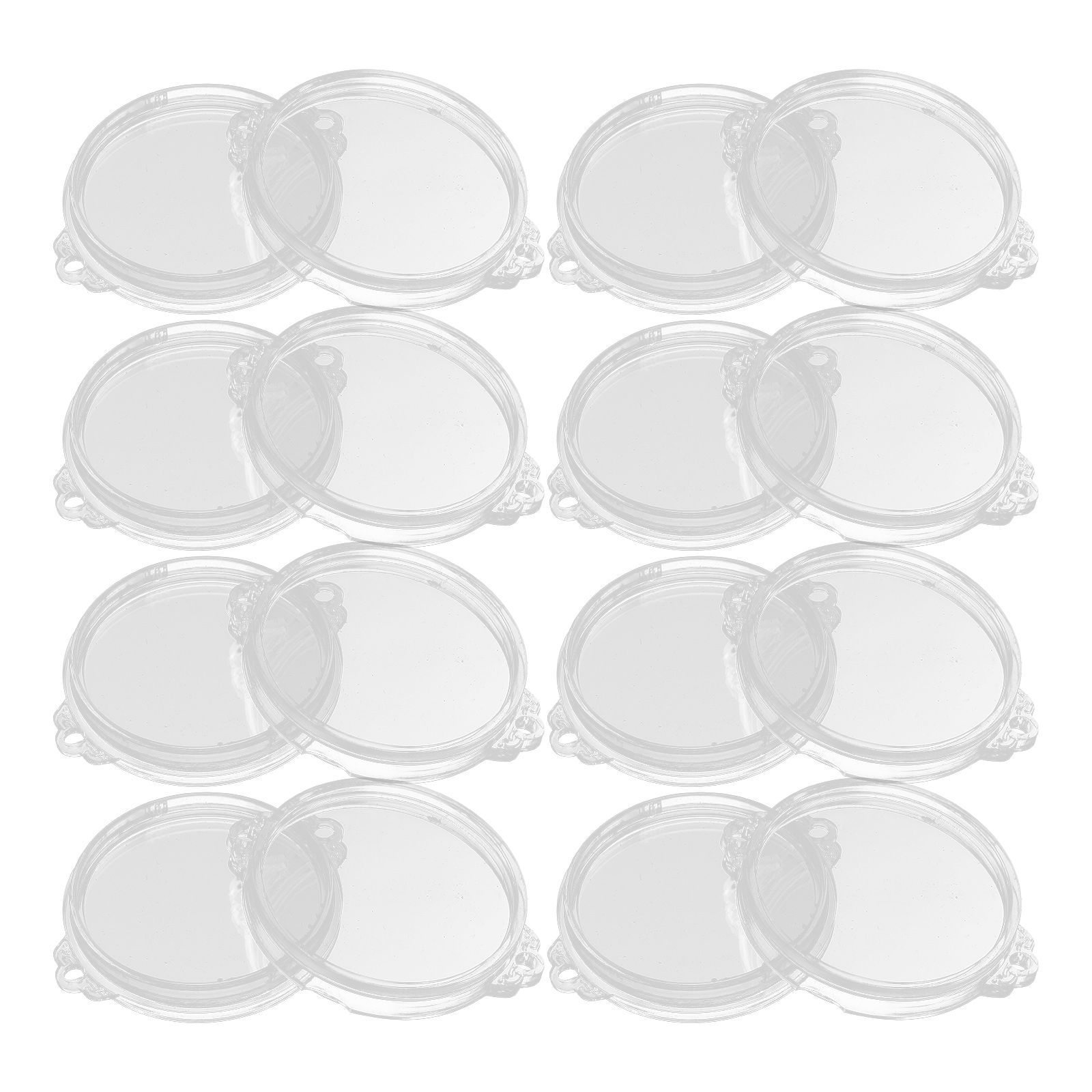 OUNONA 12Pcs Coin Display Capsules Clear Plastic Coin Holder Coin ...