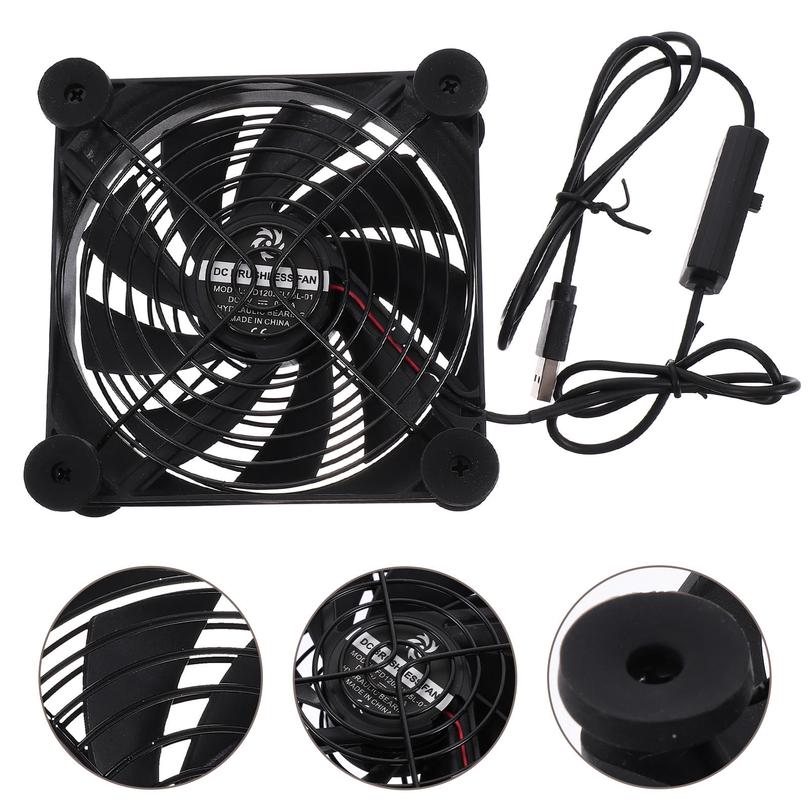 OUNONA 12cm 5V USB Cooling Fan Mute Router Radiator Fan Radiator Cooler ...