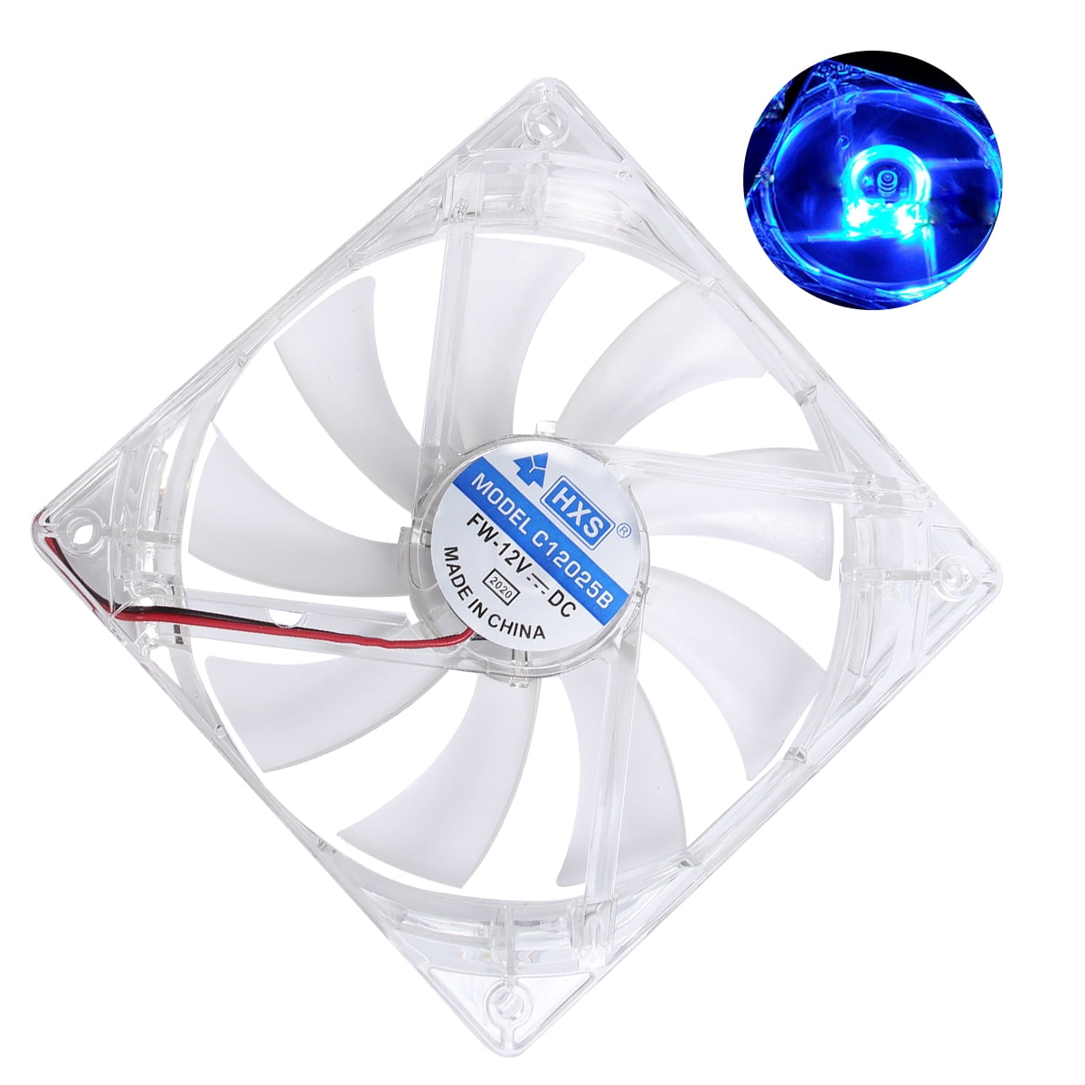 OUNONA 12cm Computer Case Power Supply Led Fan Mute Transparent ...