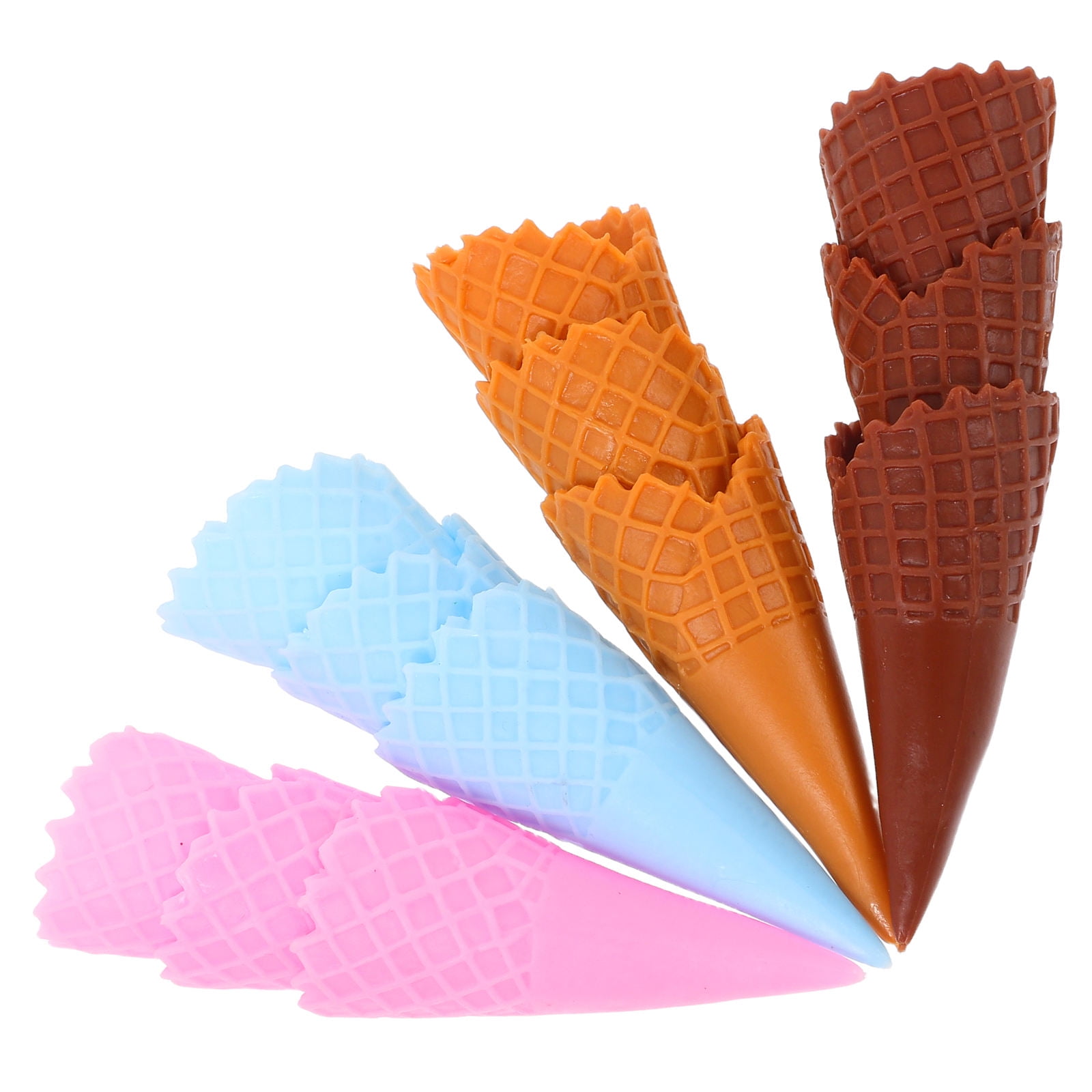 OUNONA 12pcs Artificial Ice Cream Cone Realistic Fake Ice Cream Cone ...