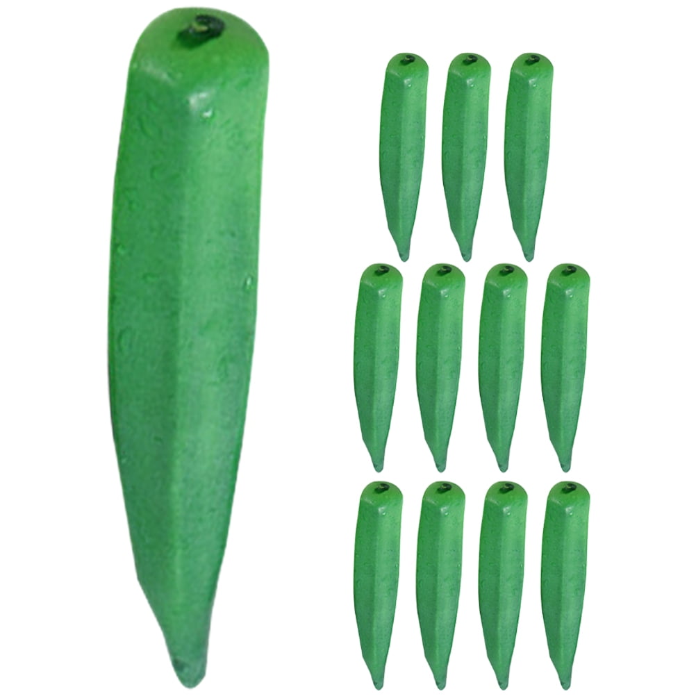 OUNONA Realistic Artificial Okra for Decor Foam Made Green Color 12 ...