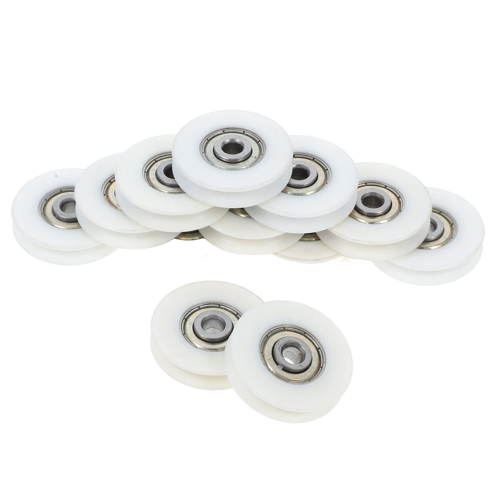 OUNONA 12pcs Bearing Guide Pulley Wheels U-Groove Sliding Door Pulley ...