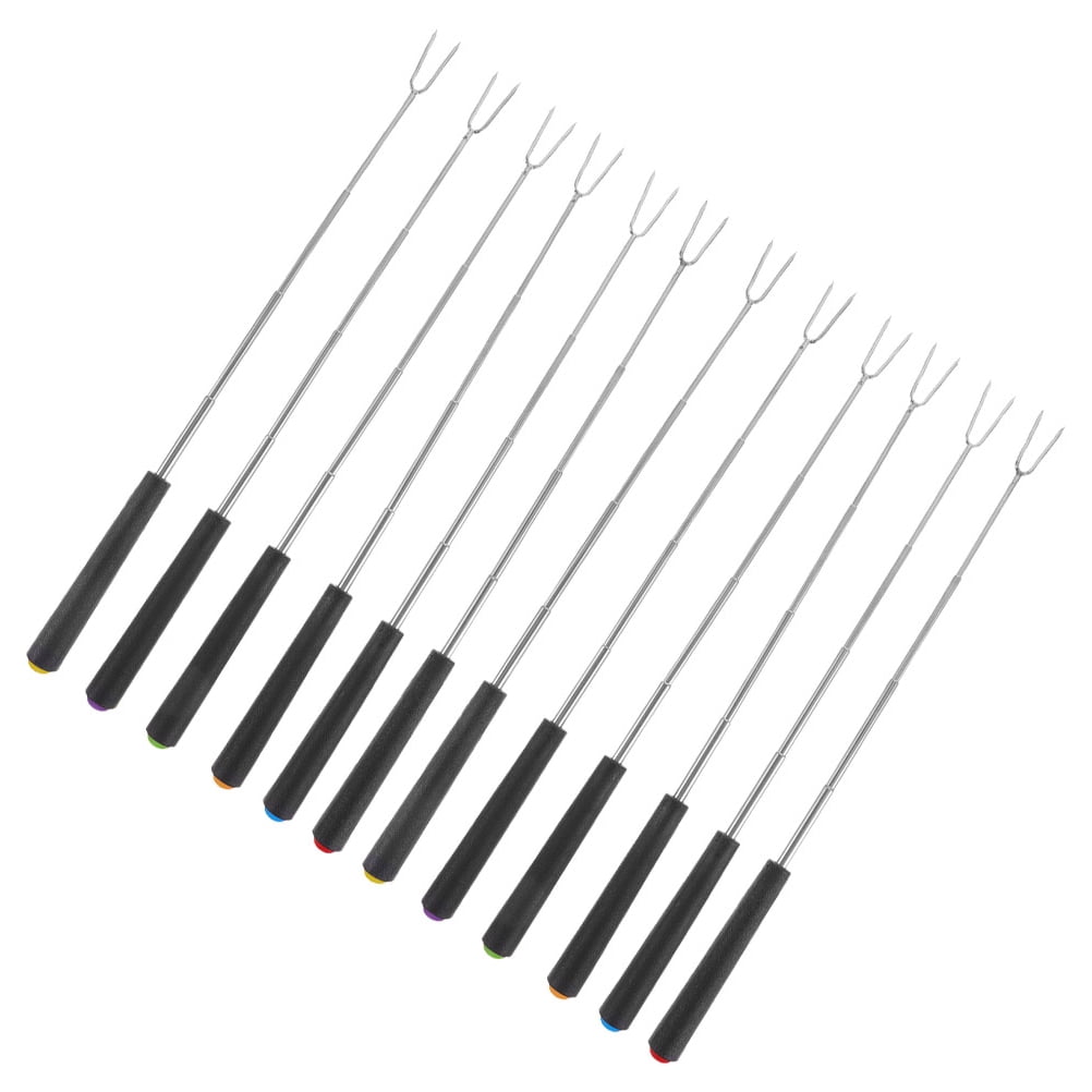 OUNONA 12pcs Extendable Long Smores Sticks Hot Dog Sticks For Campfire ...