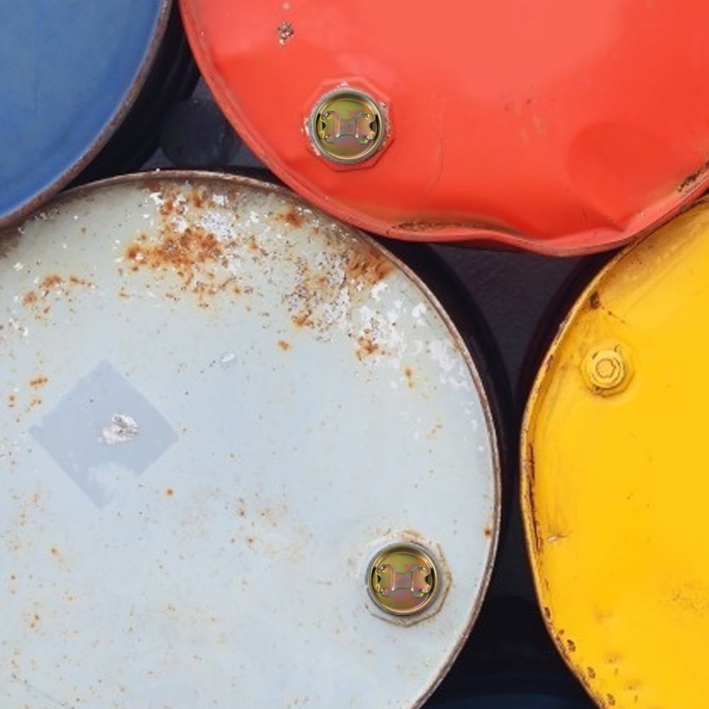 OUNONA 12pcs Iron Drum Caps Anti-Leak Oil Barrel Covers Sealing Drum Bung Caps For Oil Barrels ...