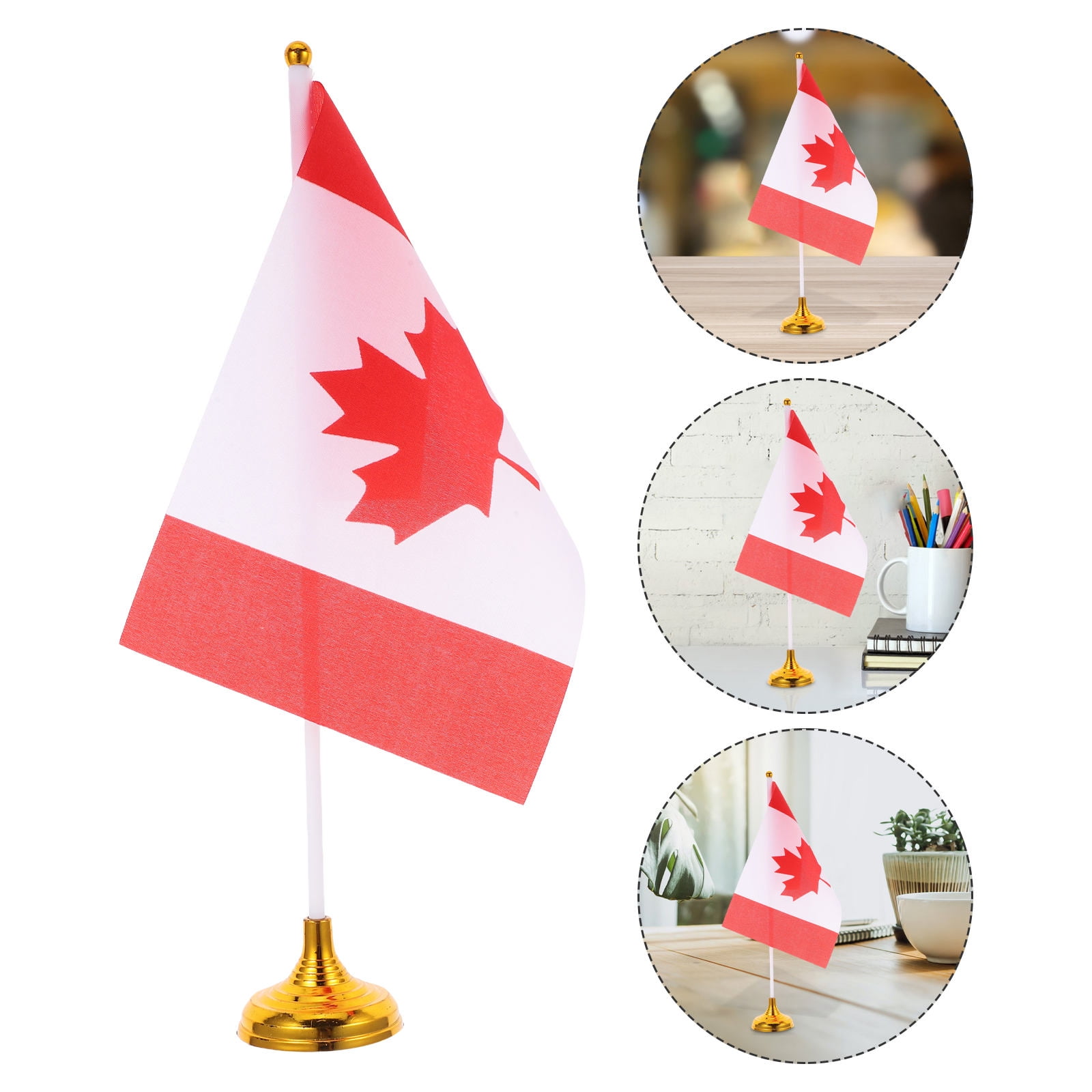OUNONA 12pcs Small Canada Flags For Desk Decoration Miniature ...