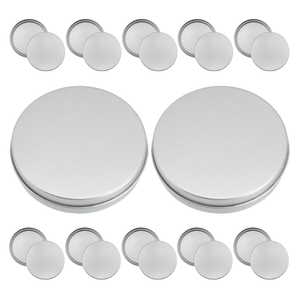 OUNONA 12pcs Tinplate Tins Cans Metal Tin Cans Round Empty Container ...
