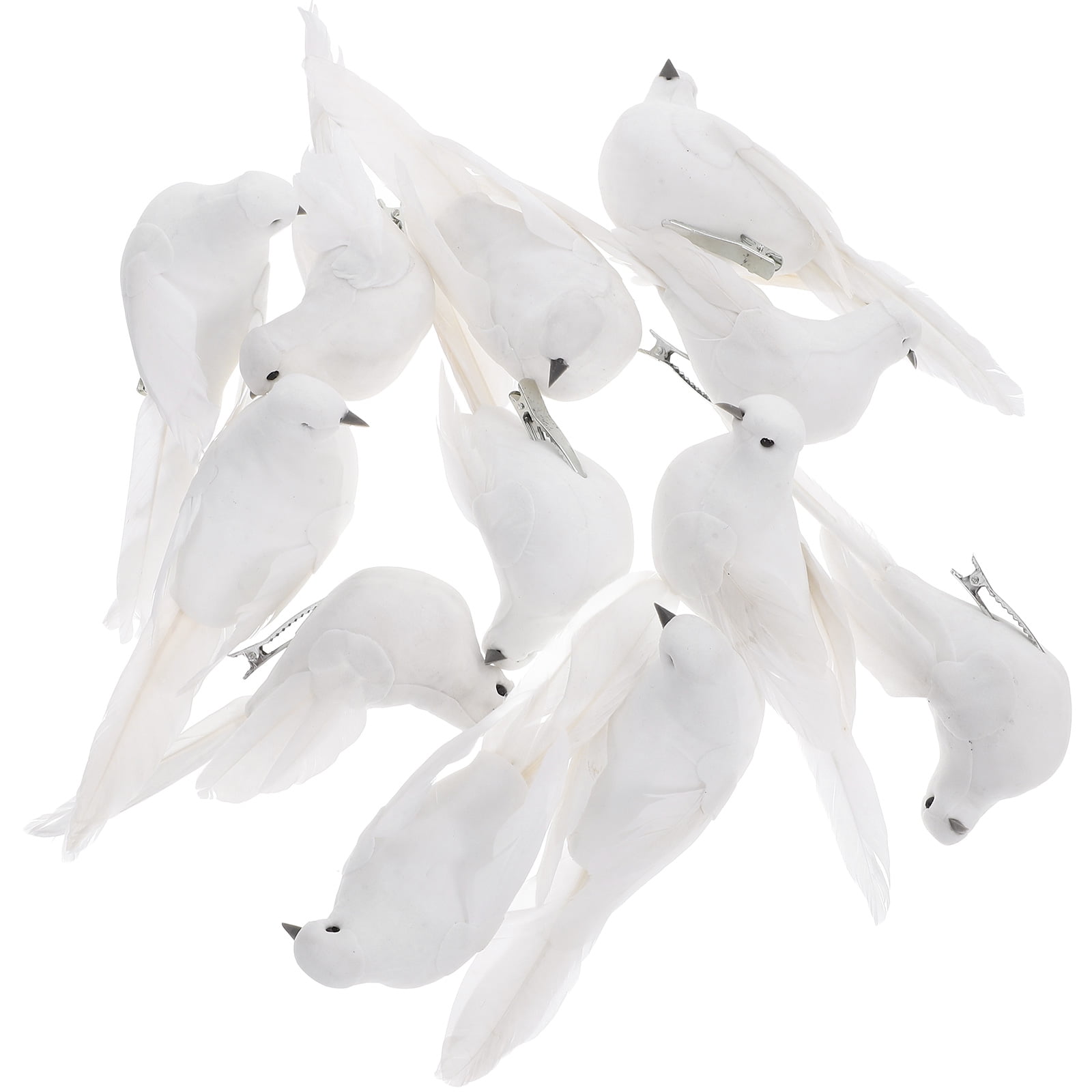 OUNONA 12pcs Wintry Bird Decorations Garden Statues Landscape Dove ...