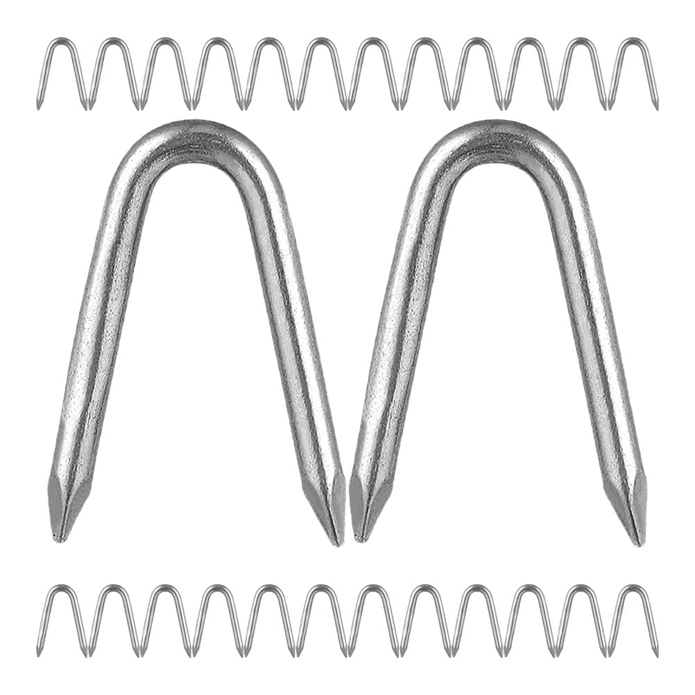 OUNONA 140pcs Heavy-Duty U Fence Staples Wire Fasteners U-Shaped Nails ...