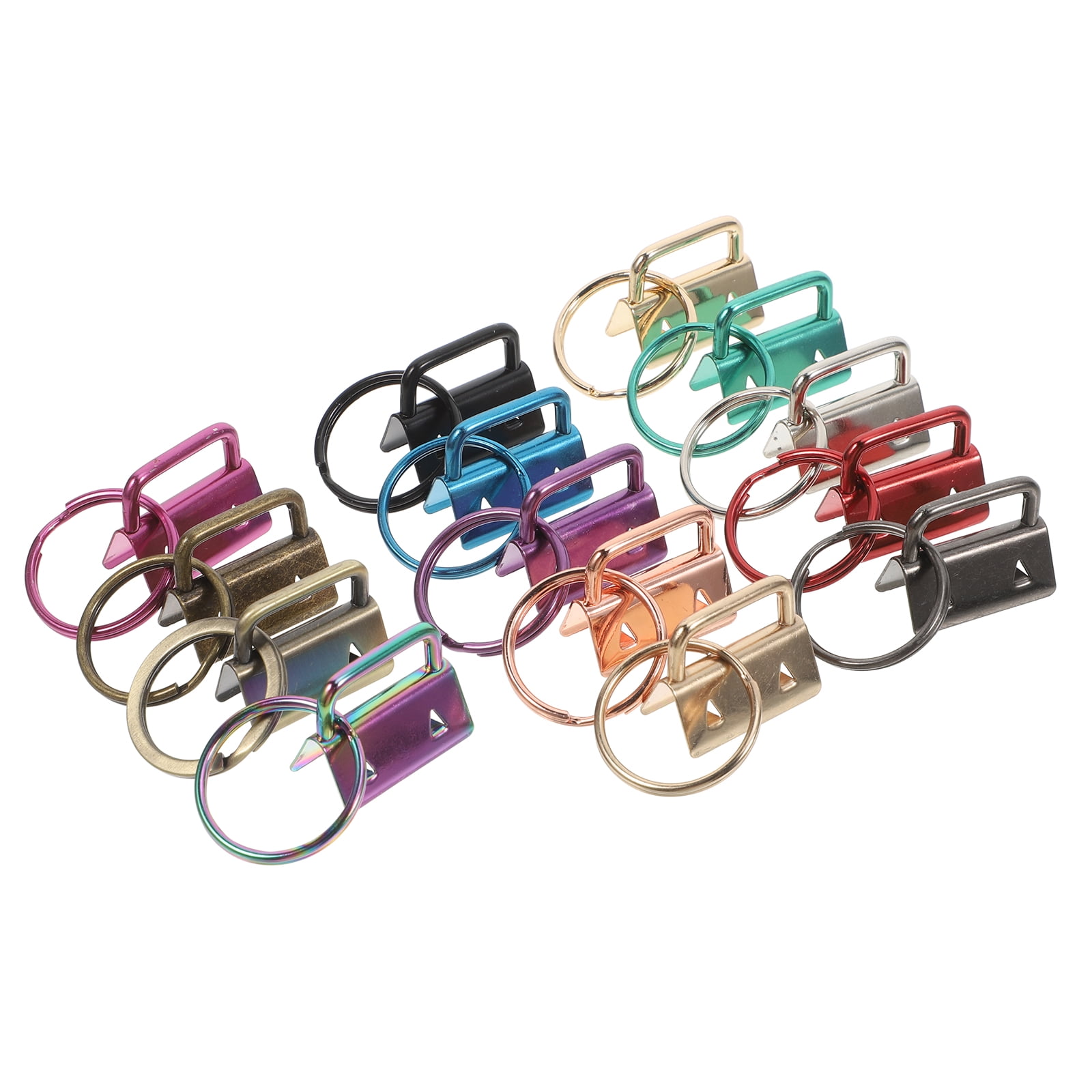 OUNONA 14pcs Keychain Hardware Set Tail Clip Key Ring Webbing Clamp Key ...