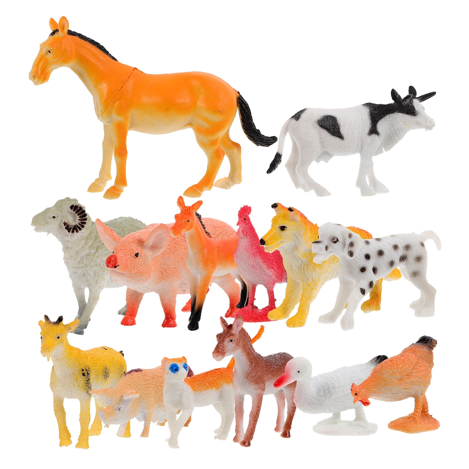 OUNONA 14pcs Miniature Farm Animal Models Farm Scene Prop Animal Models ...