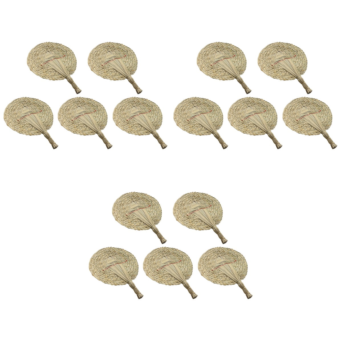 OUNONA 15 Pcs Woven Grass Fan Environmental Protection Original Ecology ...