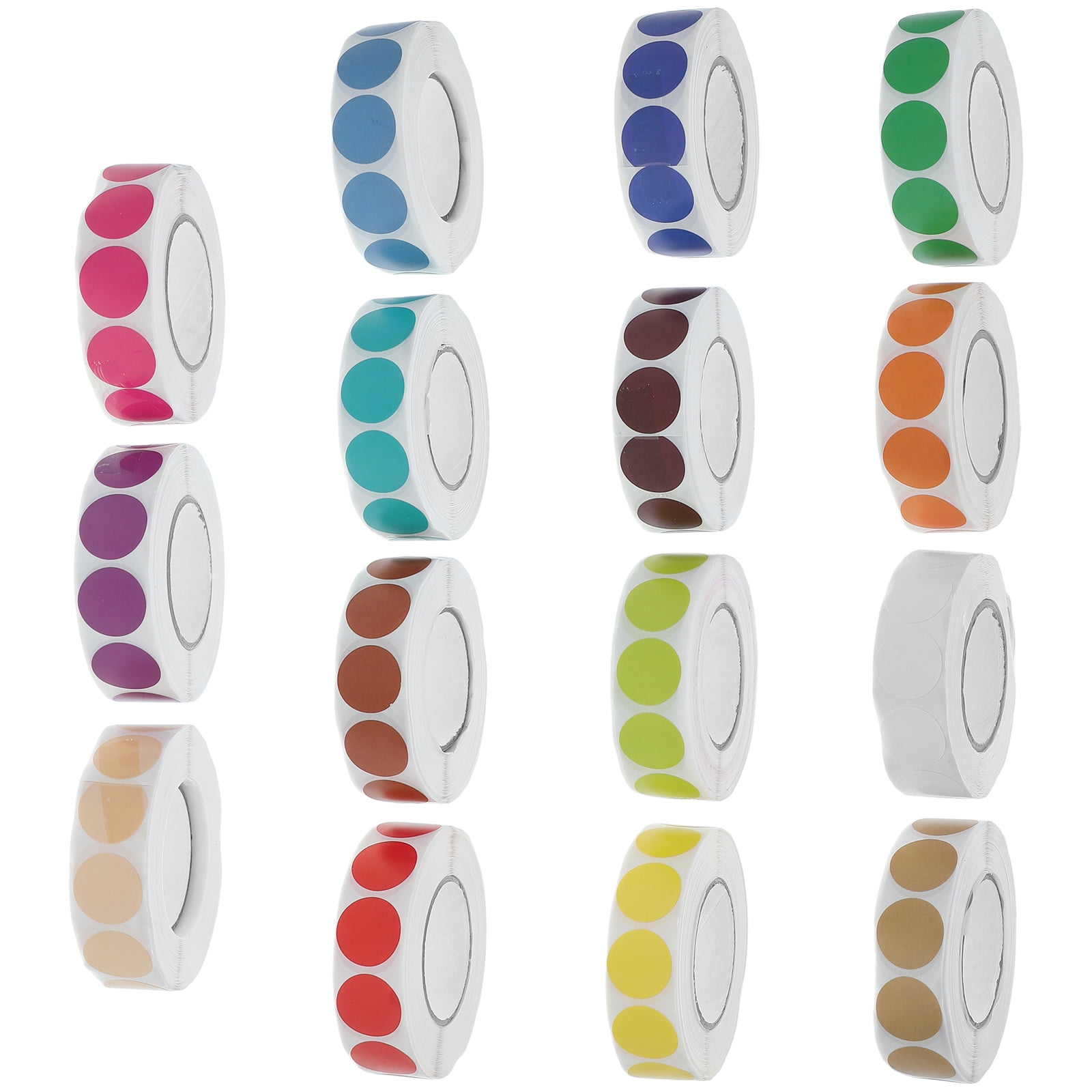 FOLOYORI Dot Stickers Assorted Color 15Pcs 0.75In Round Paper Labels ...