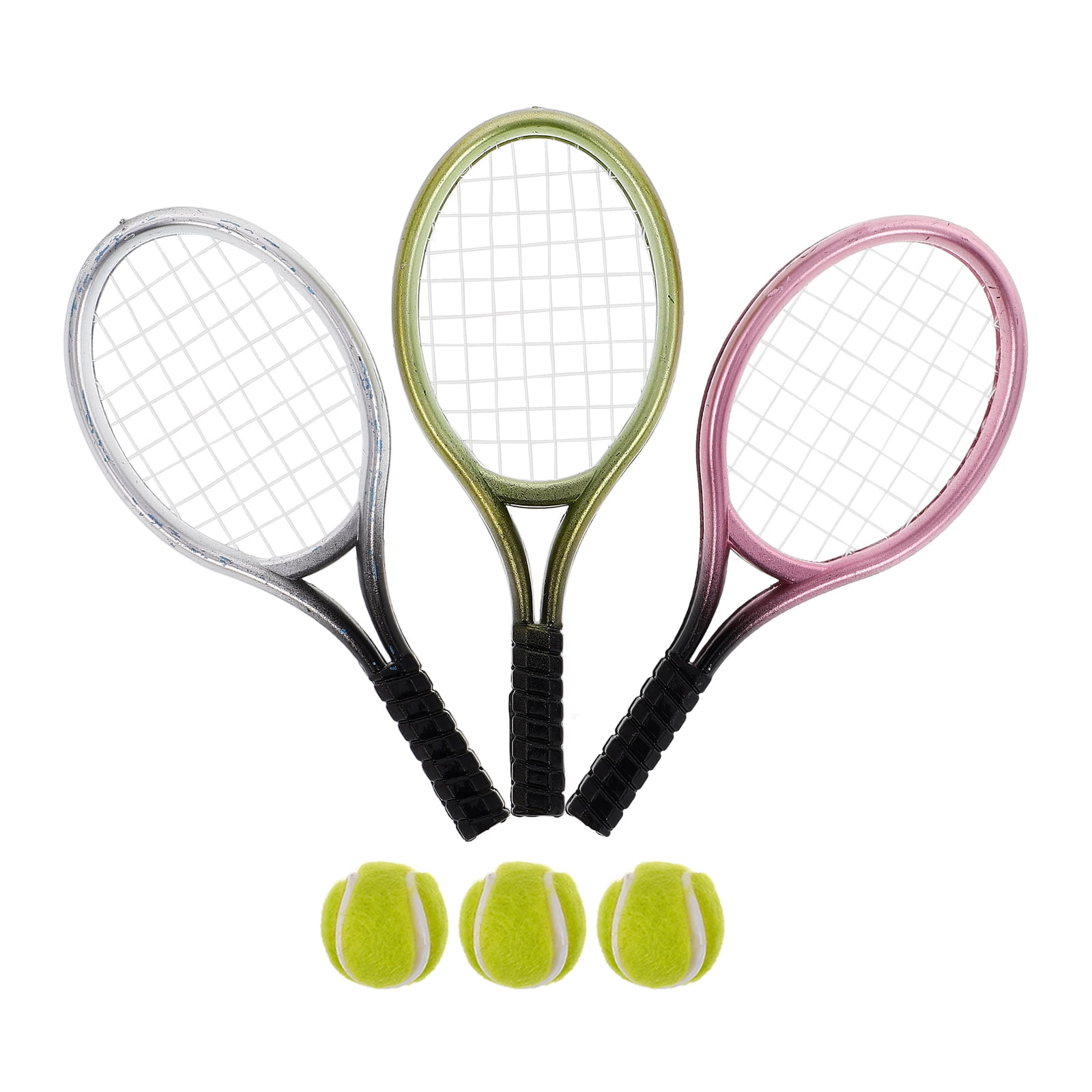 OUNONA 15 Sets Miniature Tennis Racket Miniature Tennis Mini House ...