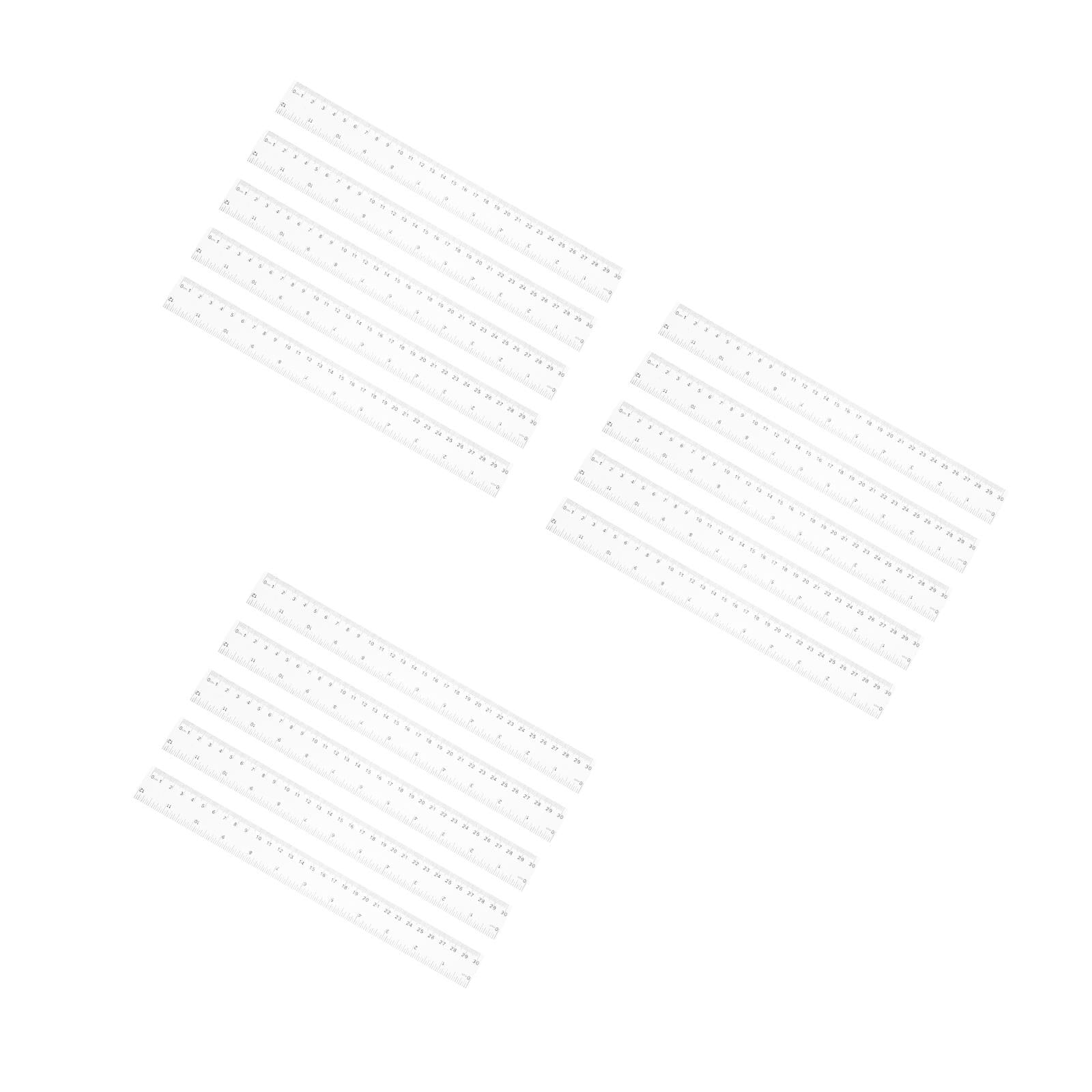 OUNONA 15 pcs Plastic Rulers Length Measuring Straight Ruler For ...