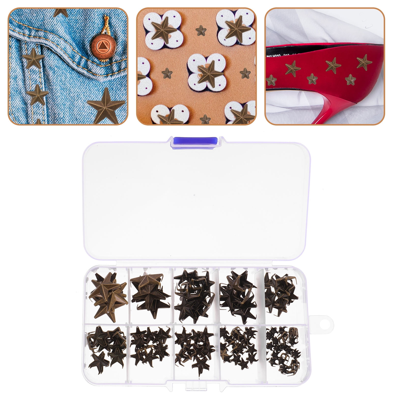 OUNONA 150pcs Multi Color Metal Studs for Clothing and Crafts ...