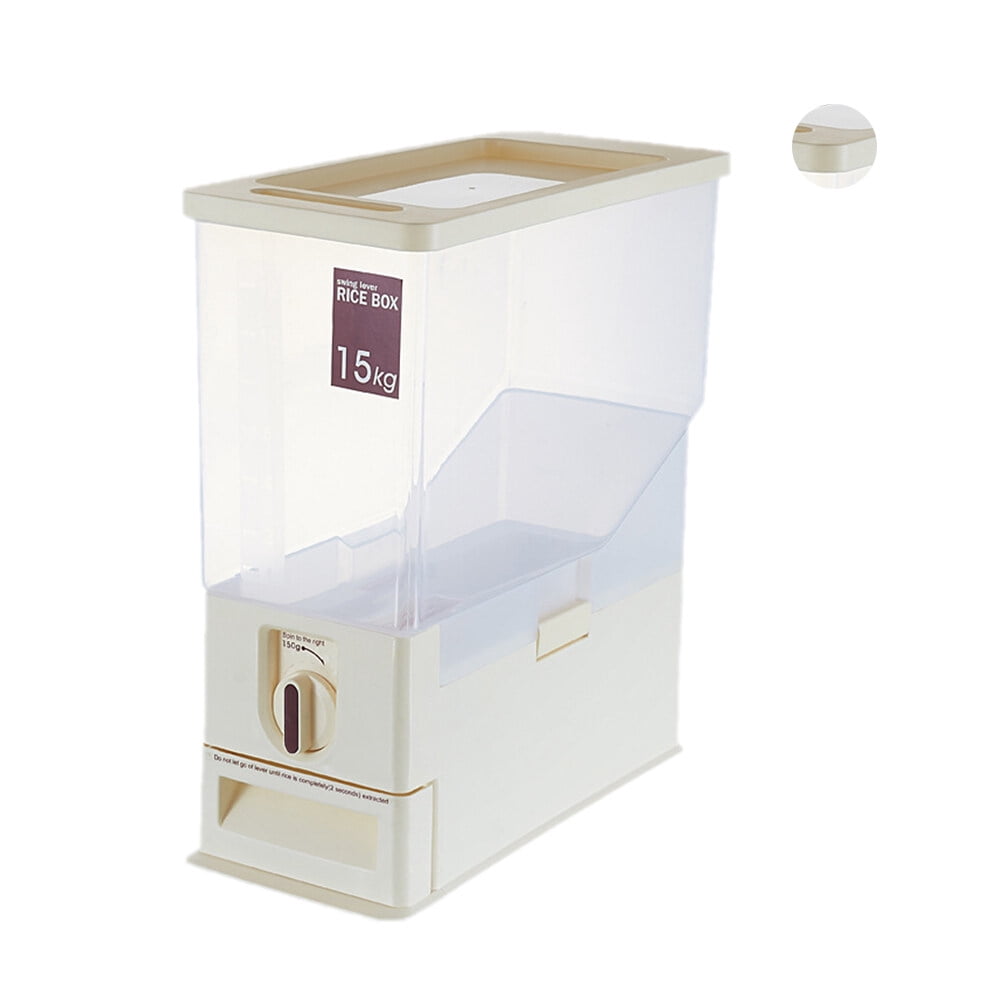 OUNONA 15KG Moisture- - Rice Container Sealed Grain Storage Bin Plastic ...