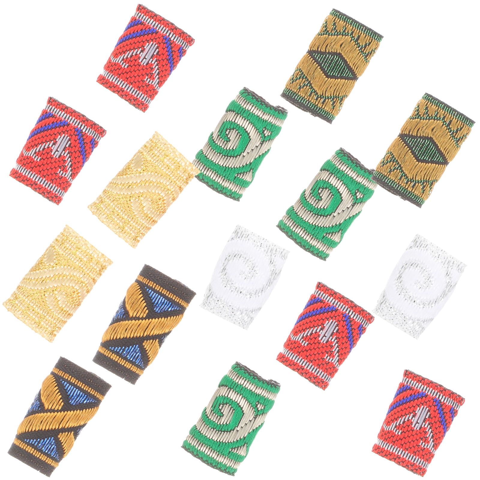 OUNONA 15Pcs Hair Jewelry Set Dreadlock Cuffs Fabric Beads for Braids ...
