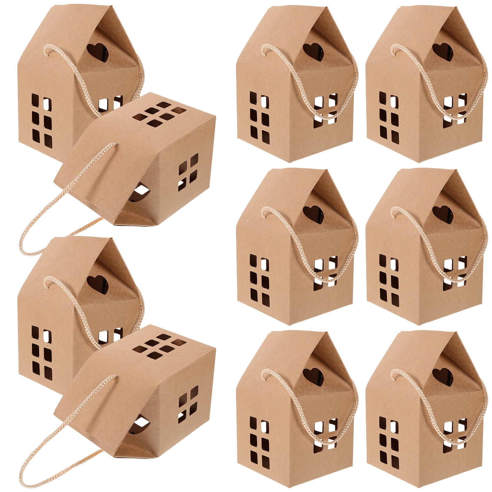 OUNONA 15Pcs Small House Shaped Box for Holiday Cookie Storage in Light ...