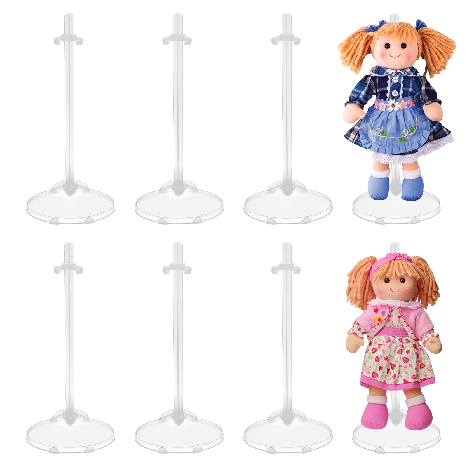 OUNONA 15Pack Doll Stands Brackets Portable Clear Storage Plastic ...