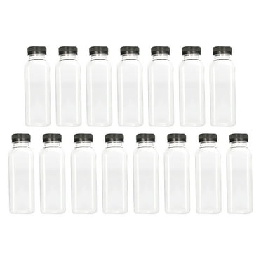 Stock Your Home 16oz Clear Plastic Juice Bottles with Caps - 12 Pack ...