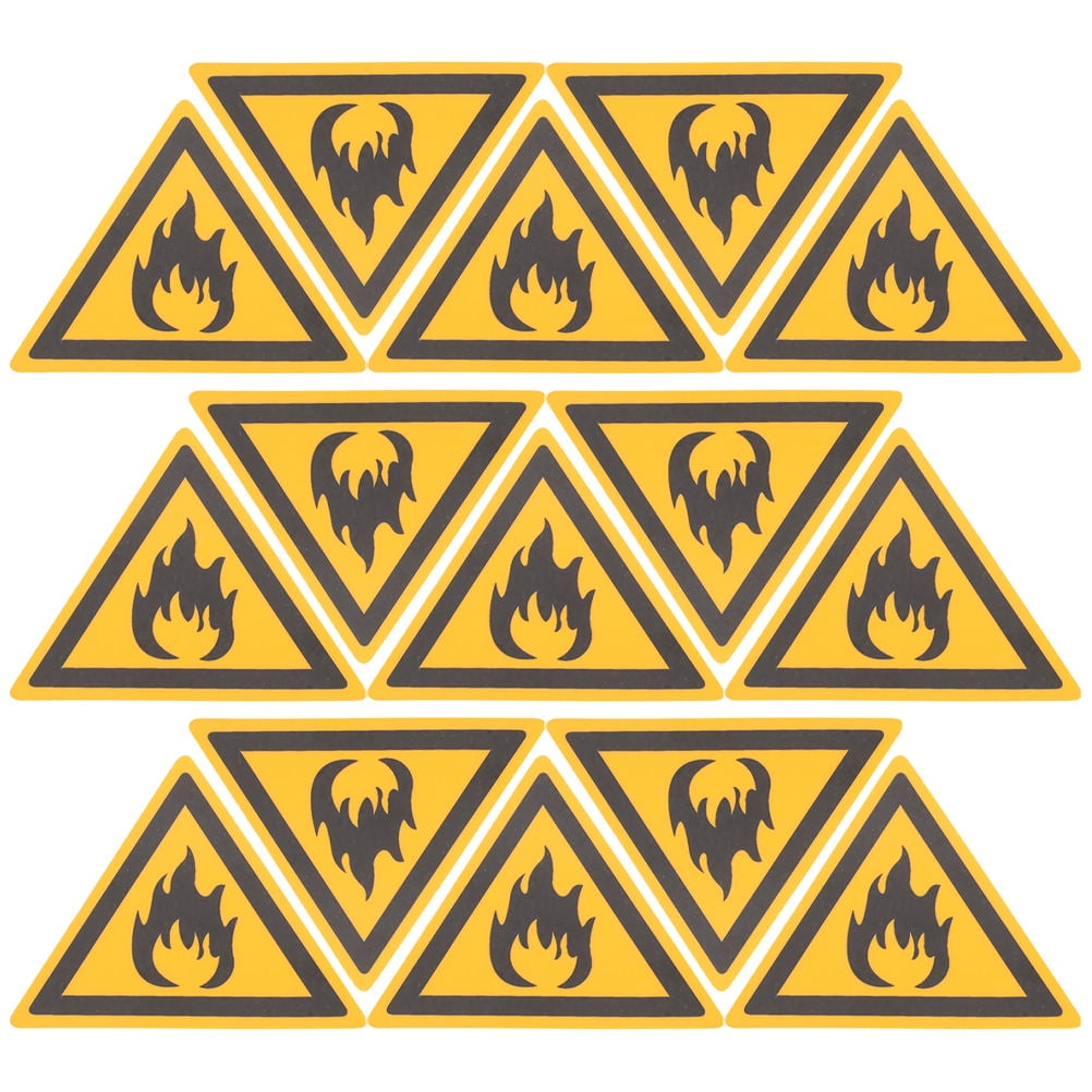 OUNONA 15pcs Fire Warning Signs Self-adhesive Flammable Decal Eye ...