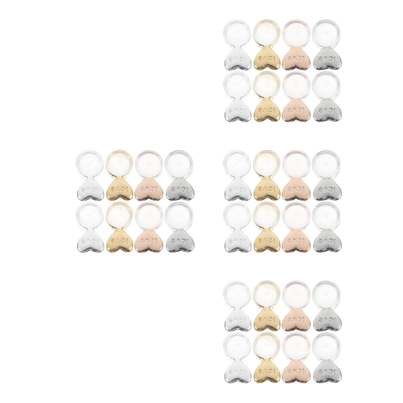 OUNONA 16 Pairs Heart Silicone Earring Backs Ideal Lifter Provides ...