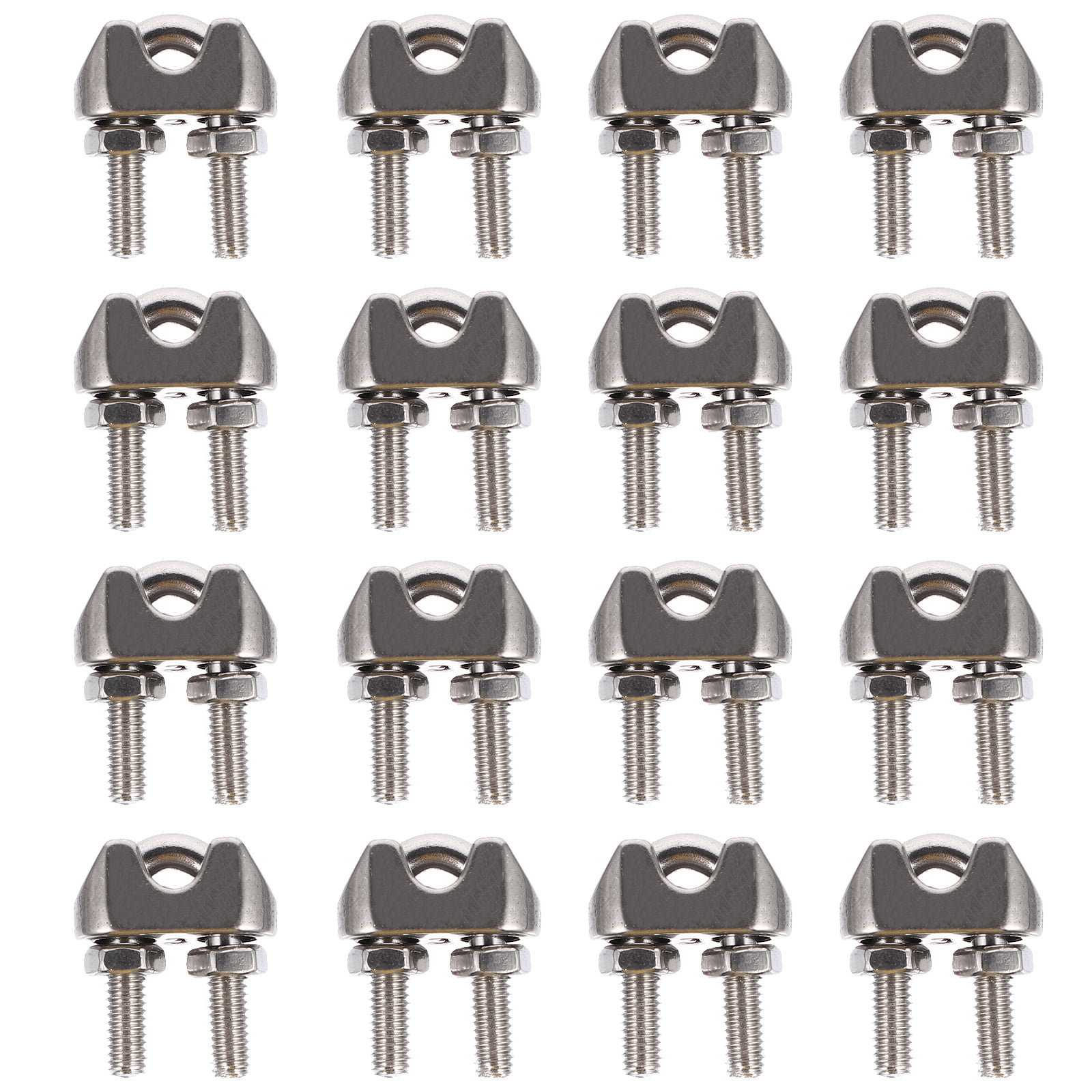 OUNONA 16 Pcs Wire Ropes Accessories Bolts Clamps Gripper Cable Silver ...