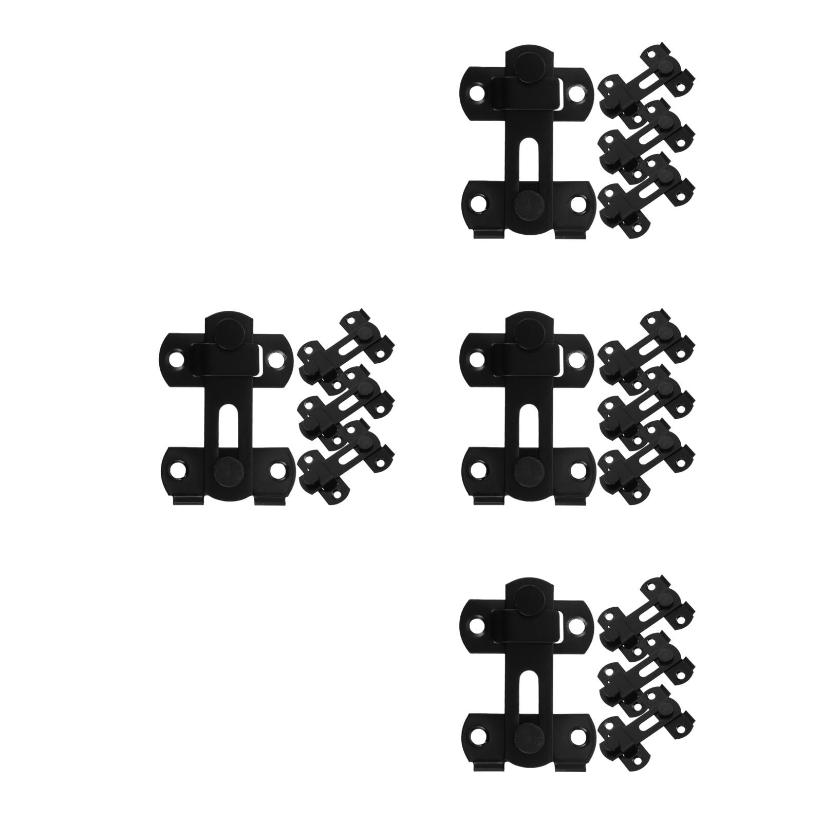 OUNONA 16 pcs Black Stainless Steel Door Lock Latch Home Security Door ...