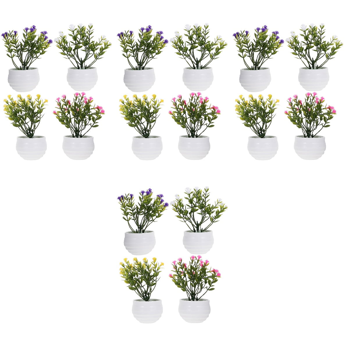 OUNONA 16 pcs Mini Potted Plant Prop Small Potted Flower Model ...