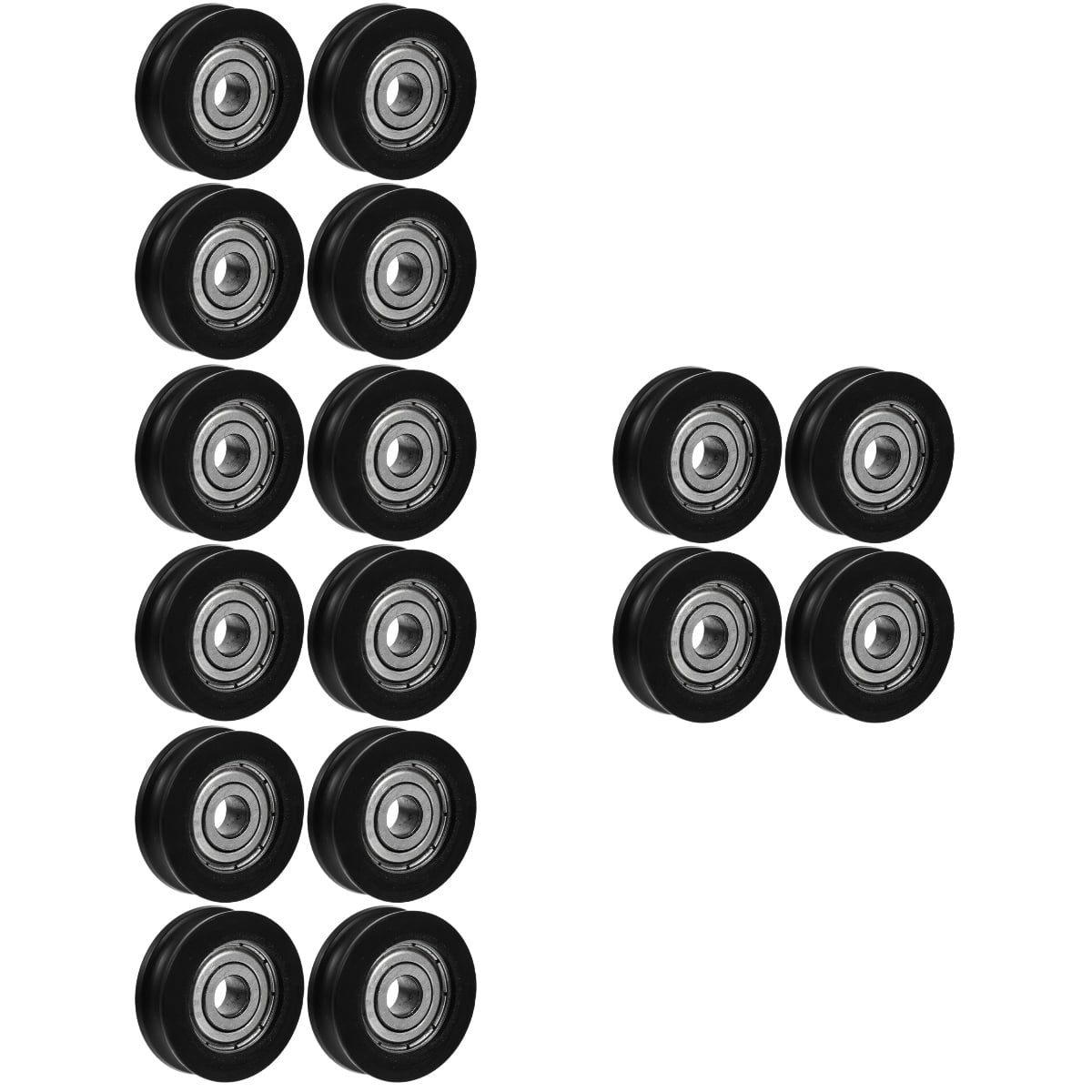 OUNONA 16 pcs Sliding Gate Roller Pressure Bearing U-Groove Rail Wheel ...