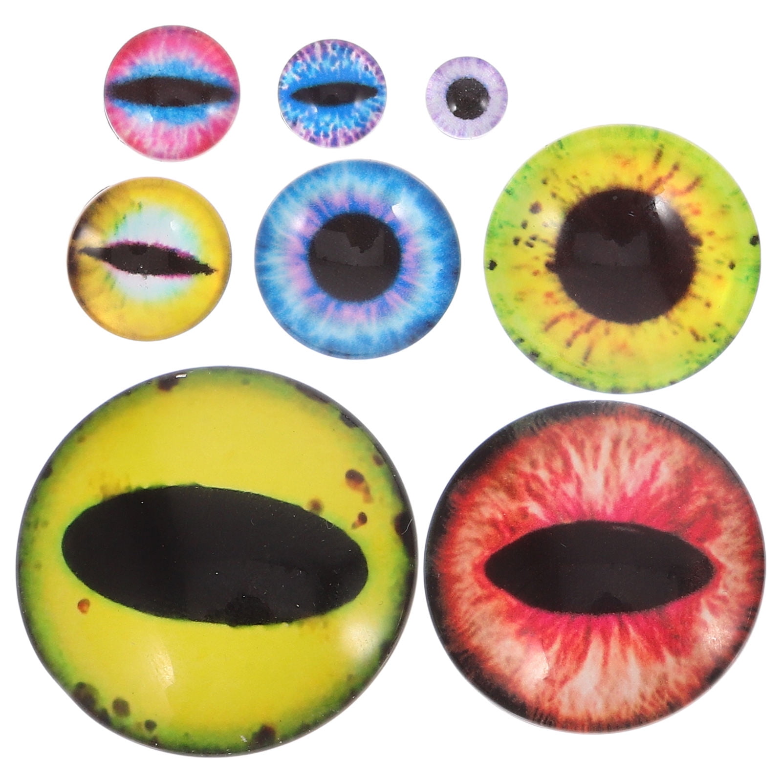 OUNONA 160pcs Glass Dragon Eyes Assorted Colors Diy Cabochon Eyes Half ...