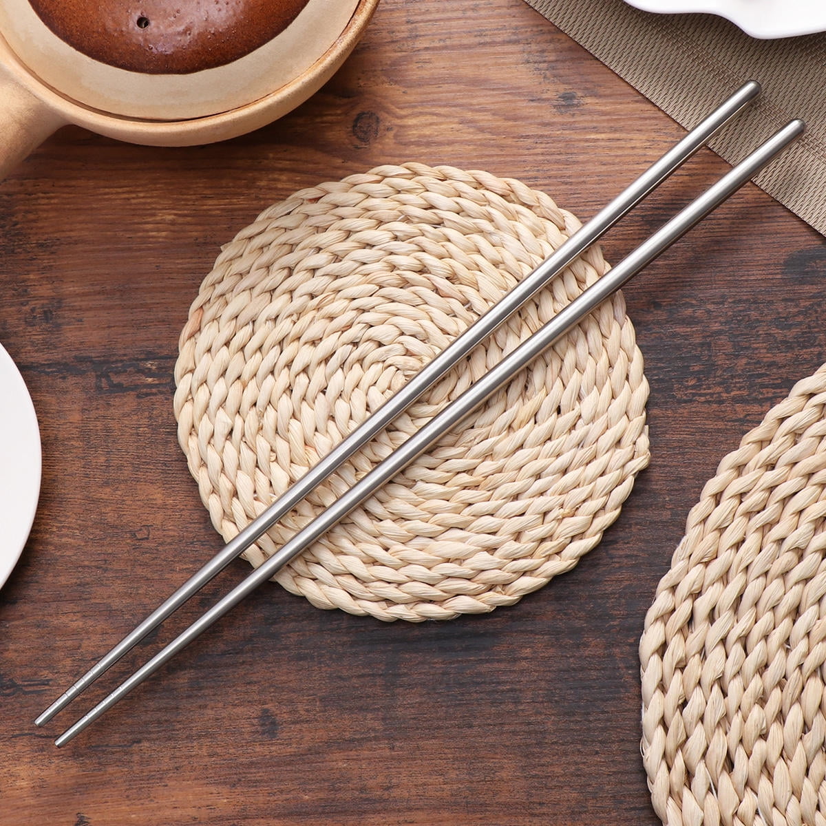 OUNONA 16Set Stainless Steel Chopsticks for Cooking 14in Long Silver ...