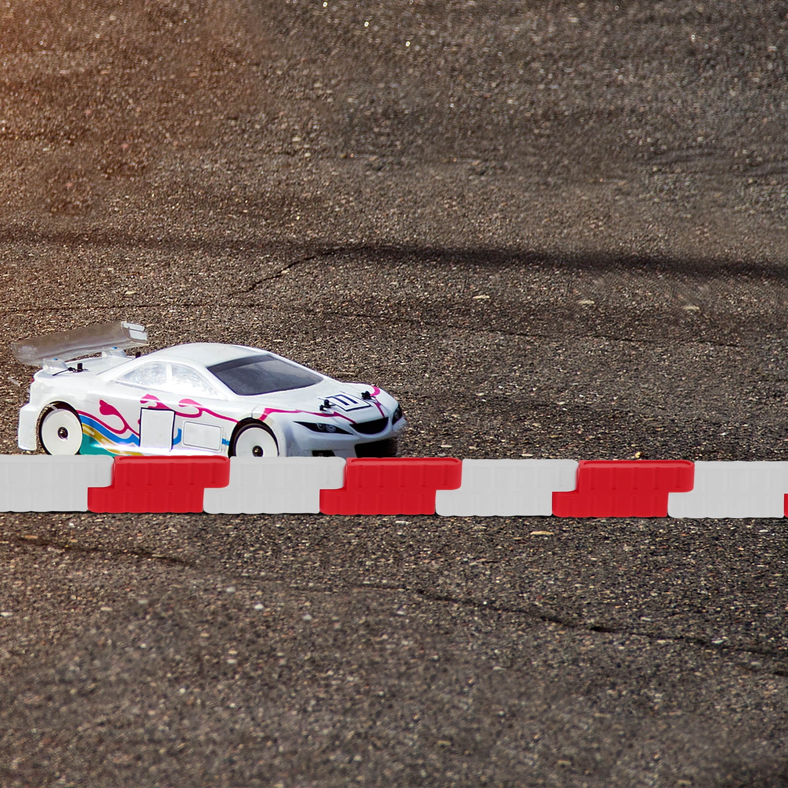 OUNONA 16pc Rc Car Racing Track Road Barrier Mini Traffic Fence For ...