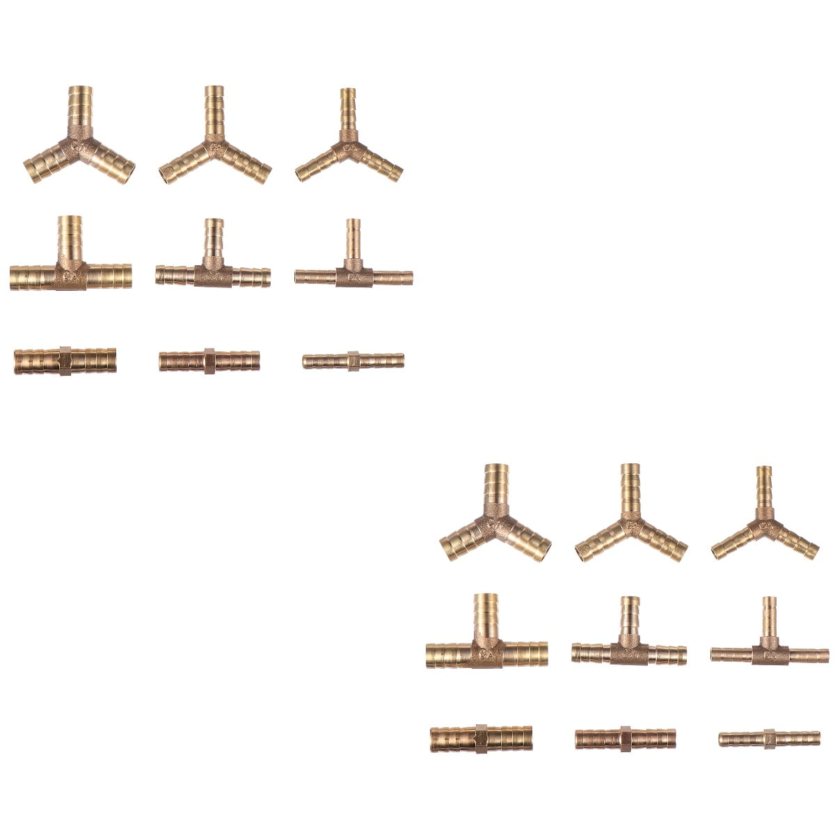 OUNONA 18 Pcs Fittings Copper Barb Hose Fitting Air Gas Water Thread ...