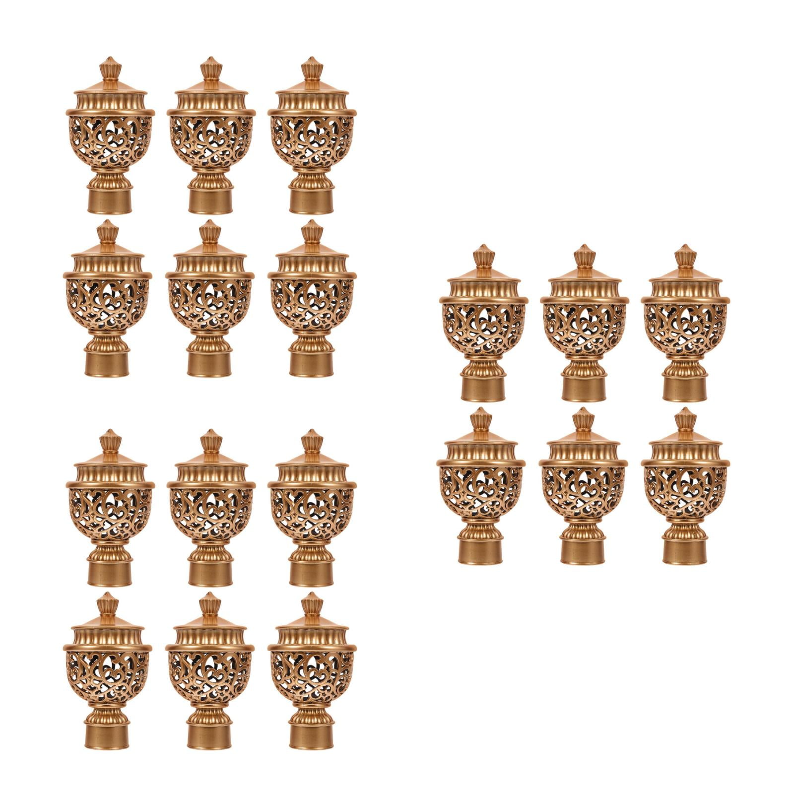 OUNONA 18 pcs Drapery Rod End Tip Flower Pattern Curtain Rod End Cap ...