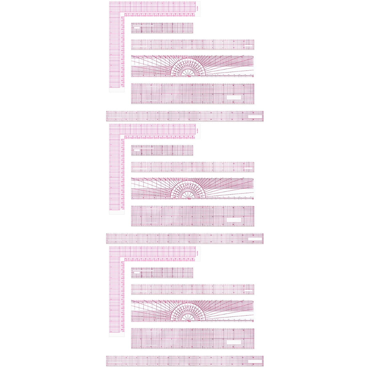 OUNONA 18 pcs Sewing Ruler Curve Pattern Ruler Multi-use Cutting Ruler ...