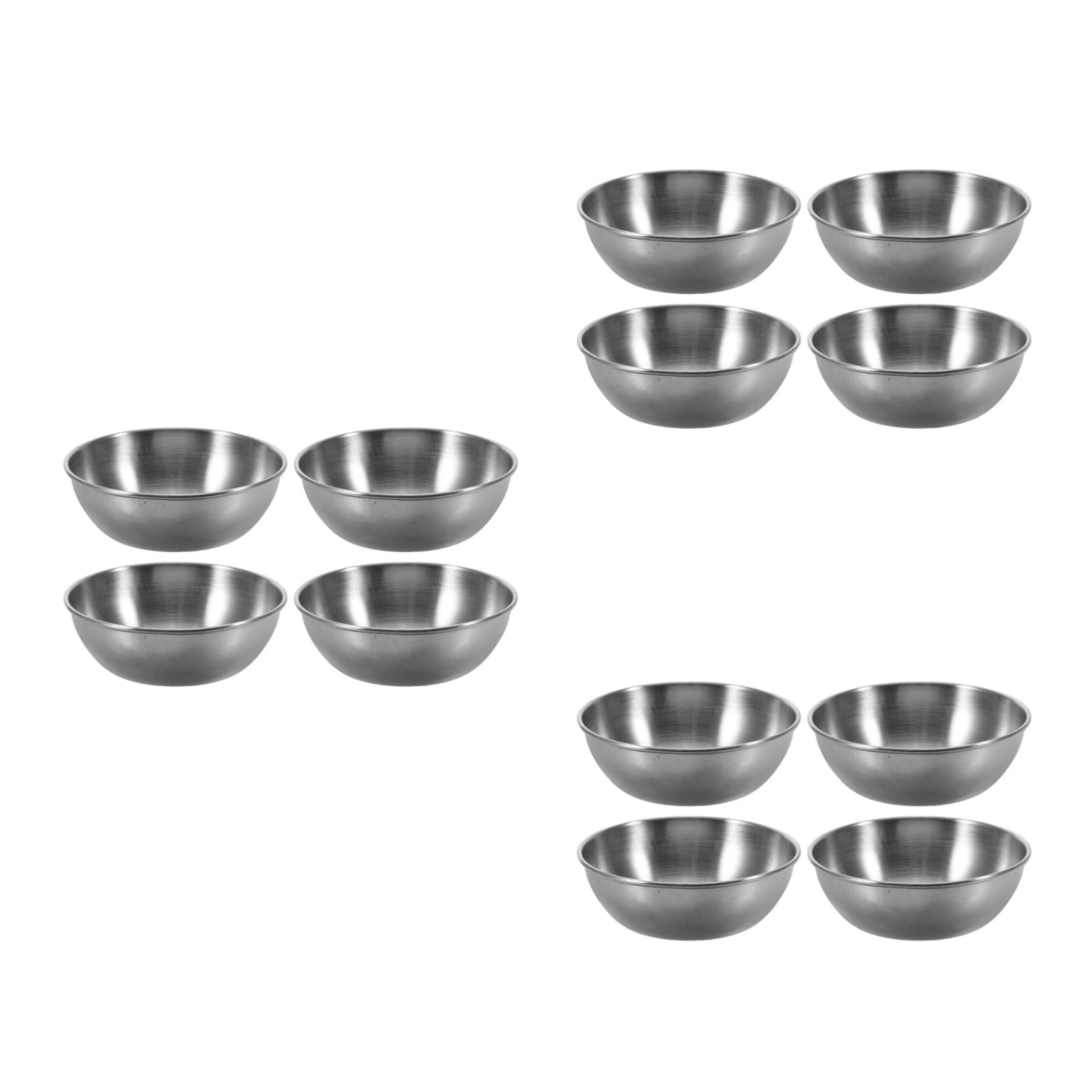 OUNONA 18 pcs Stainless Steel Sauce Dishes Round Mini Individual ...