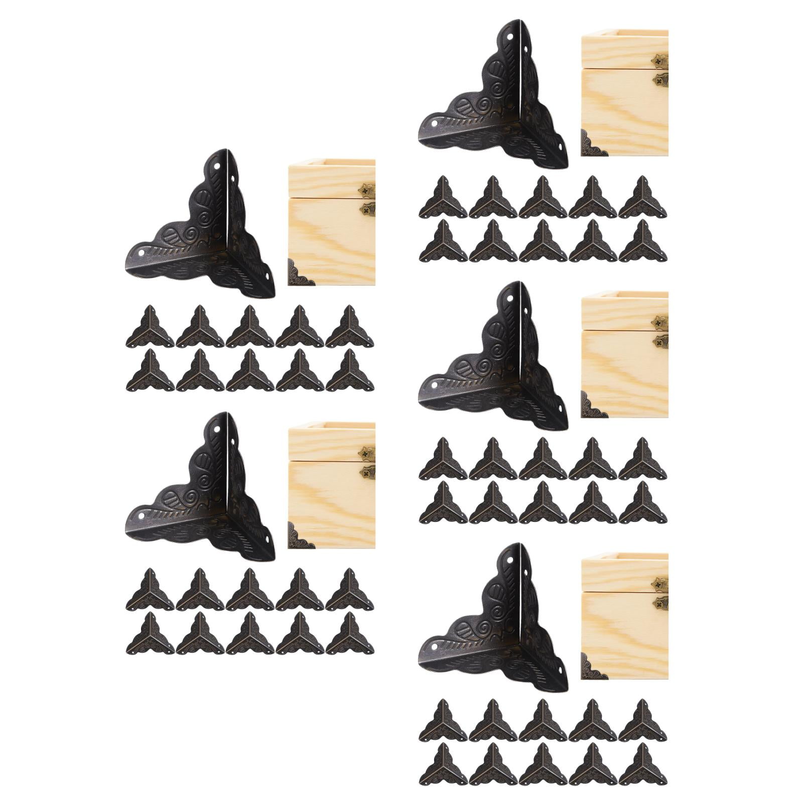 OUNONA 180 pcs Chest Corners Metal Box Corner Protectors Chest Corner ...