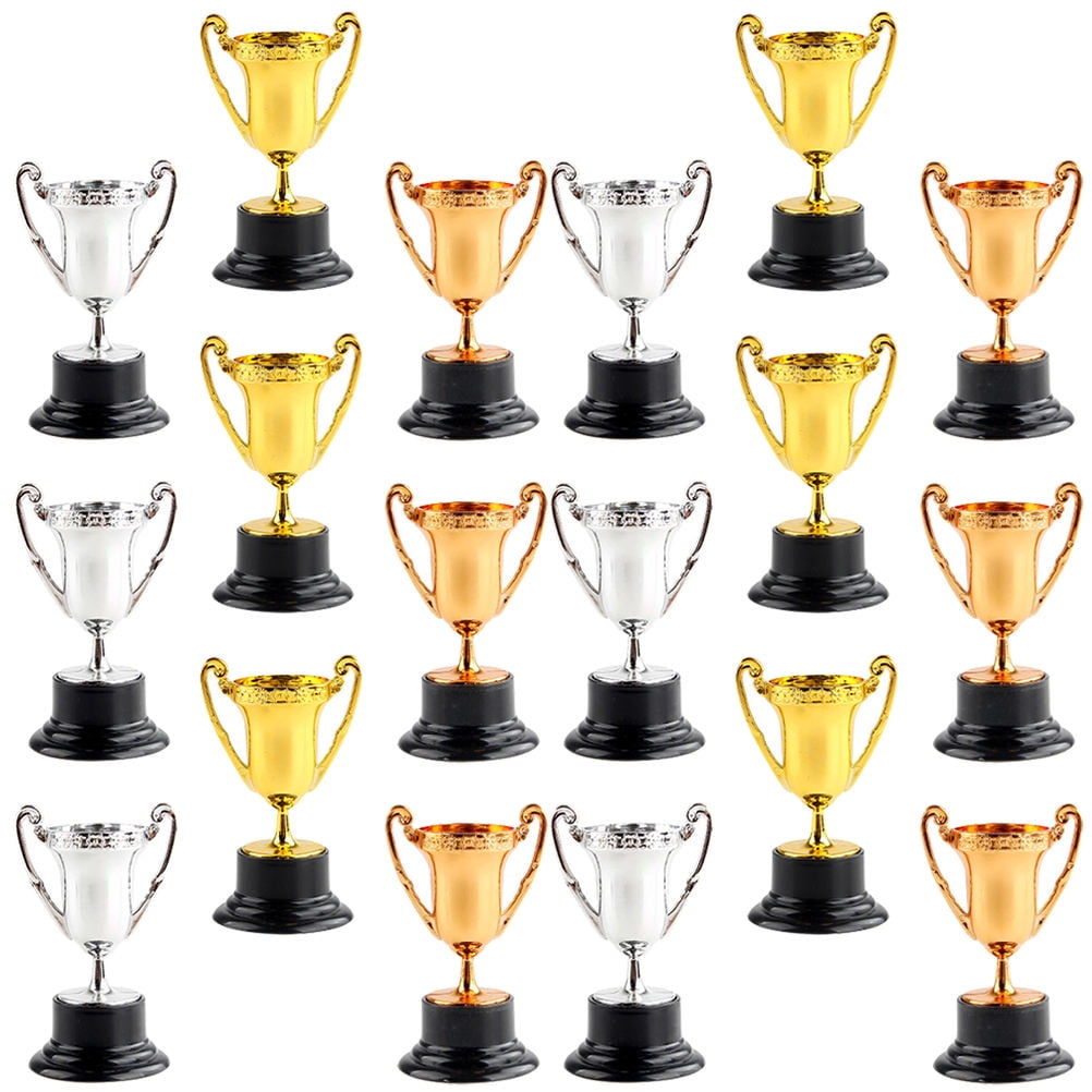 OUNONA 18pcs Mini Award Trophy Plastic Reward Prizes Decor Kindergarten ...