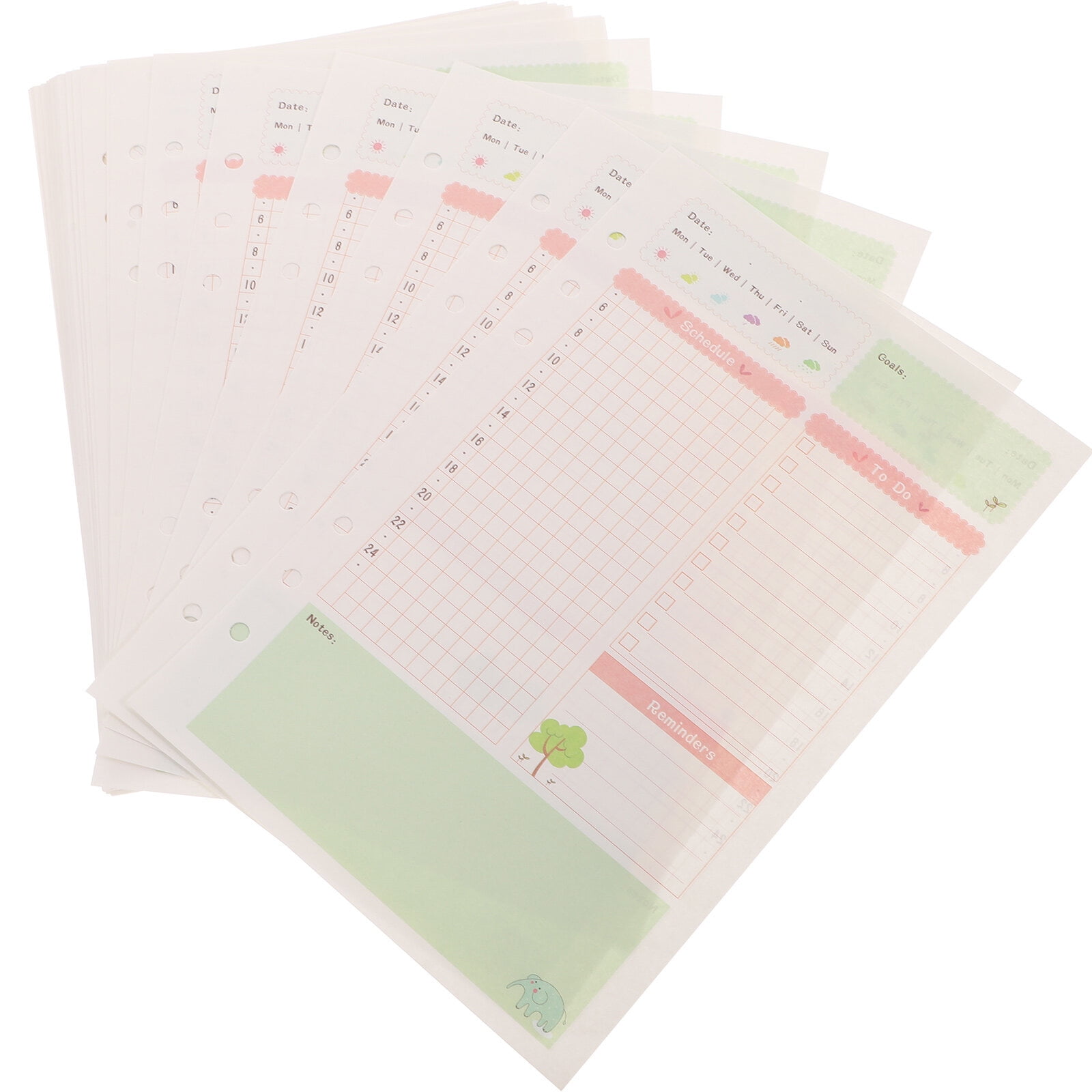 OUNONA 1PC Colorful A5 Size 6 Holes Loose Leaf Paper Filler Paper ...