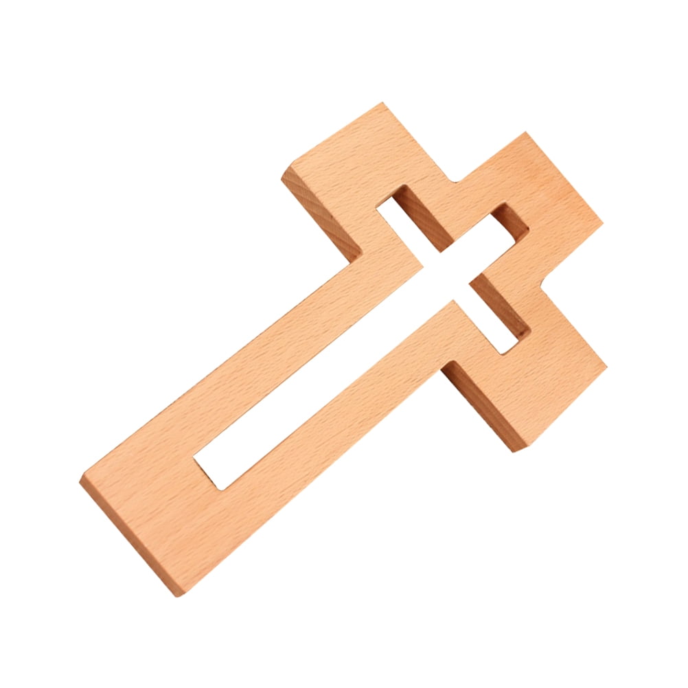 OUNONA 1PC Hollow Wooden Cross Scrapbooking Craft Christian Cross with ...