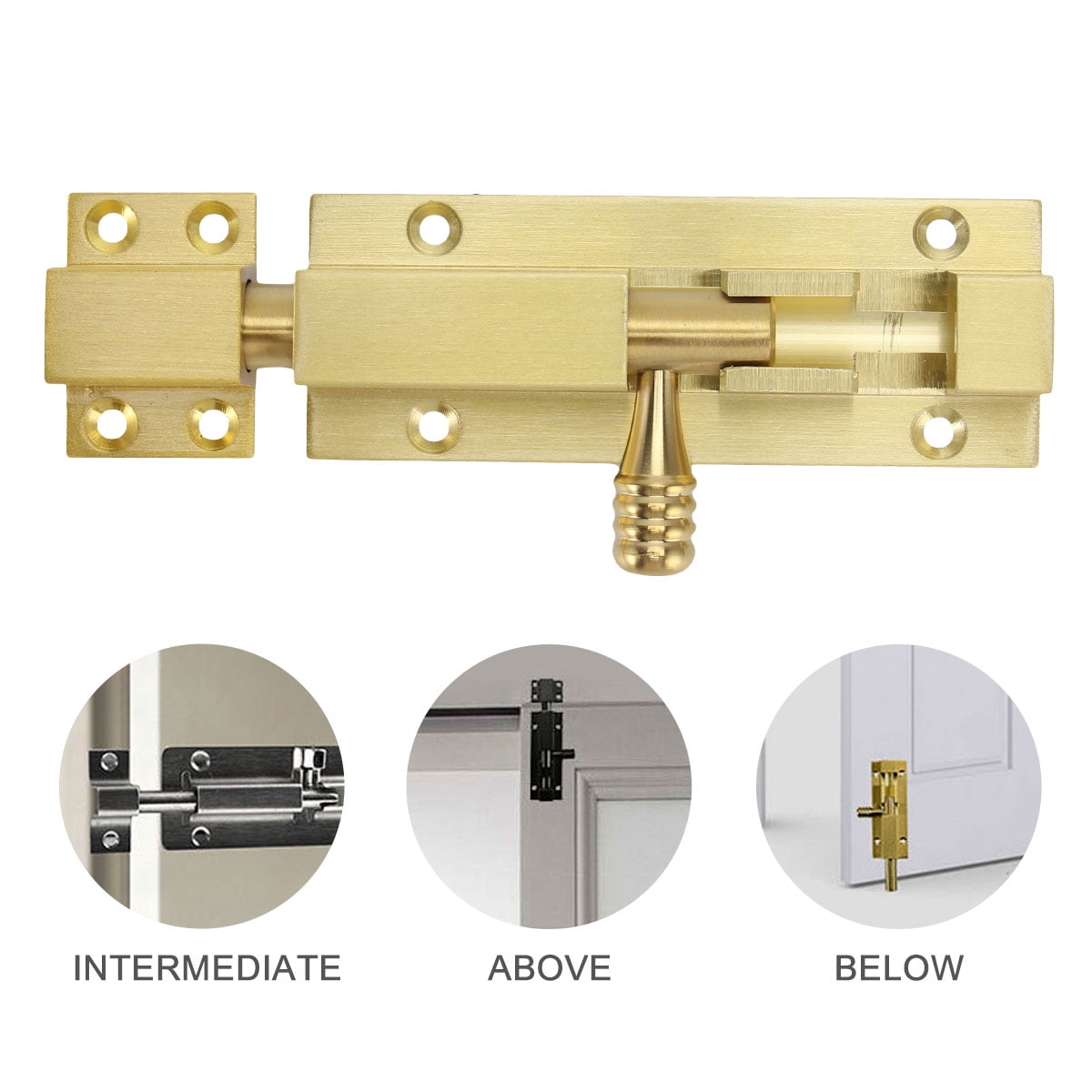 OUNONA 1Pc Aluminum alloy Door Latch Slide Lock Bolt Anti-theft Window ...