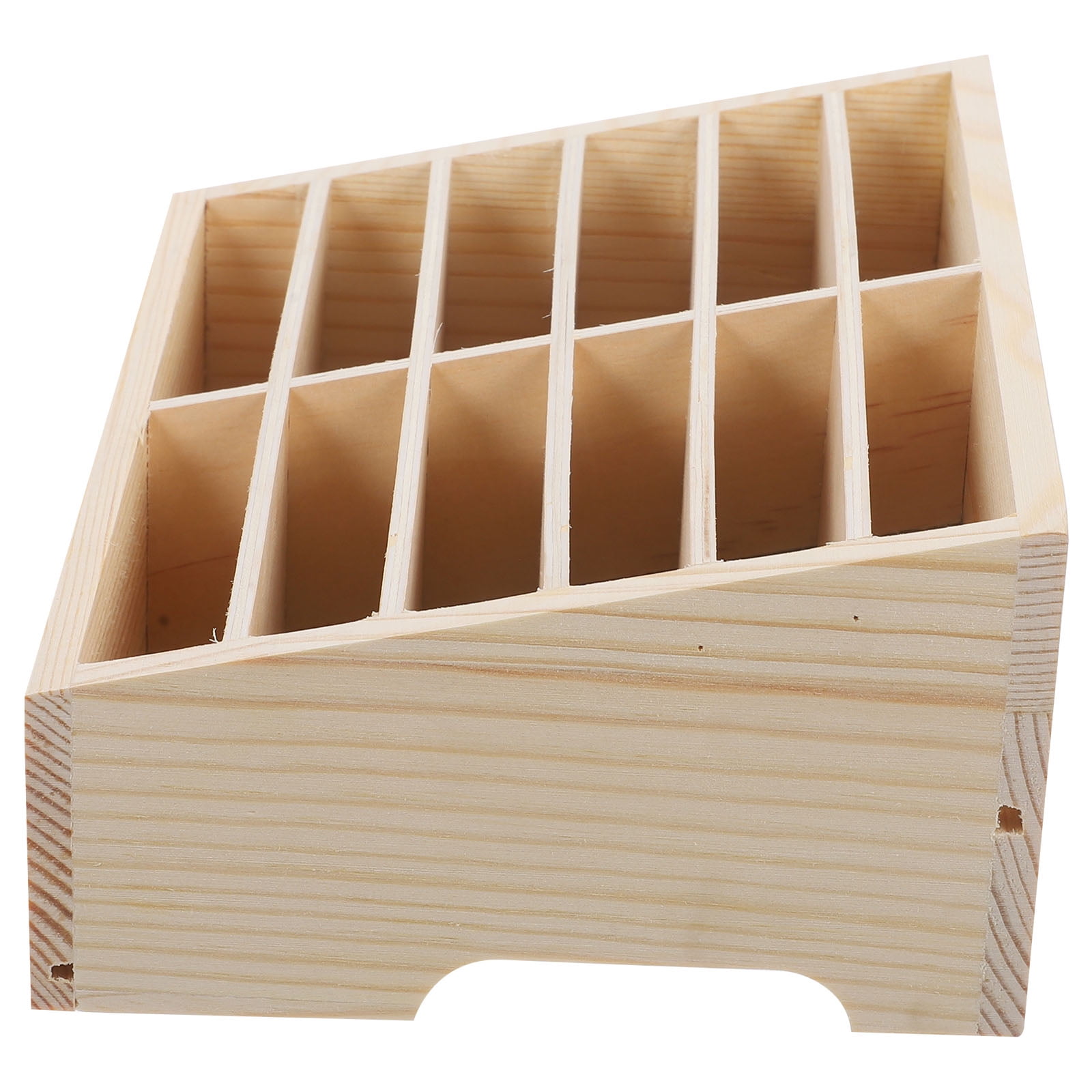 OUNONA 1Pcs Rectangular Wood Storage Box With Multi-Grid Design For ...
